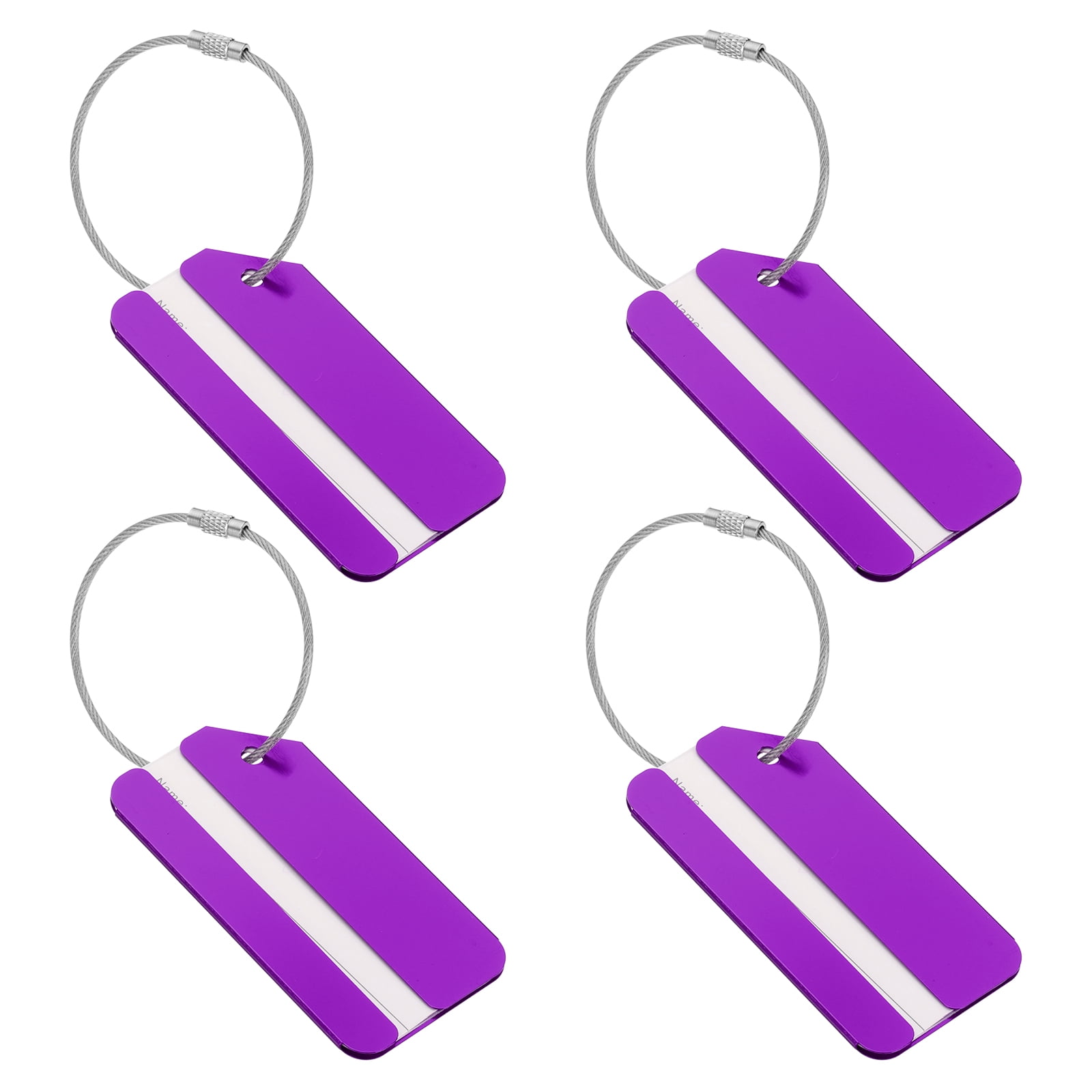 Uxcell 4 Pcs Aluminum Luggage Tags, Suitcase Tags Identifiers Baggage ...