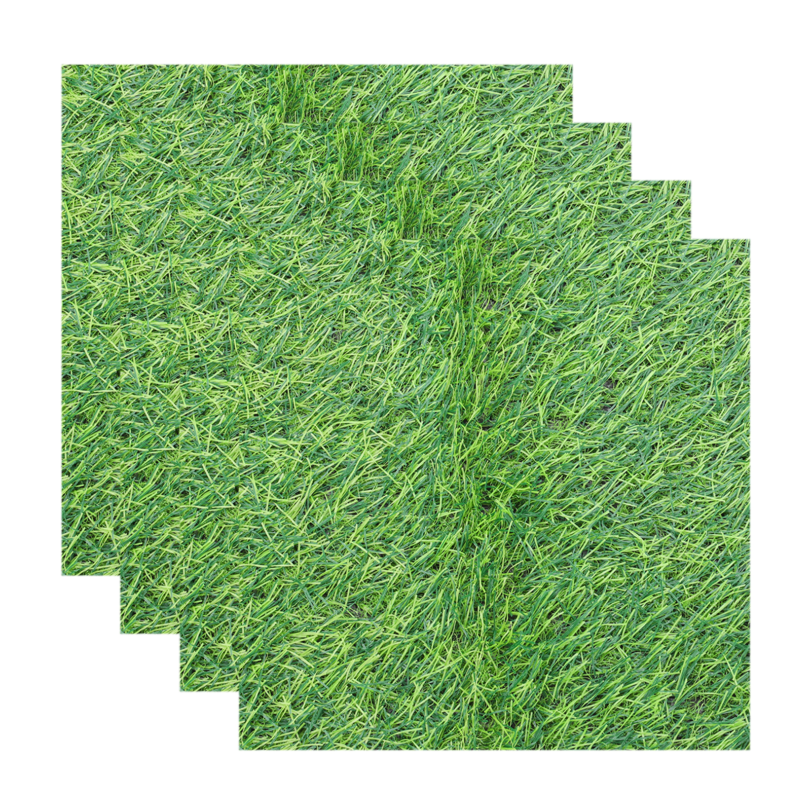 Uxcell 4 Pcs Artificial Model Grass Mat 12x12x0.12 inch Green Realistic ...