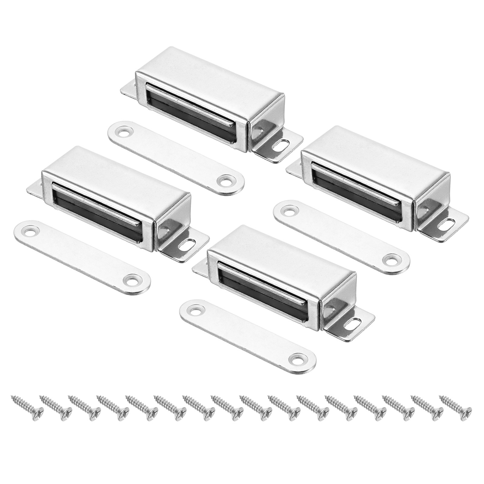 Uxcell 4 Pcs Cabinet Door Catch, Cabinet Latch Magnetic Lock Stainless ...