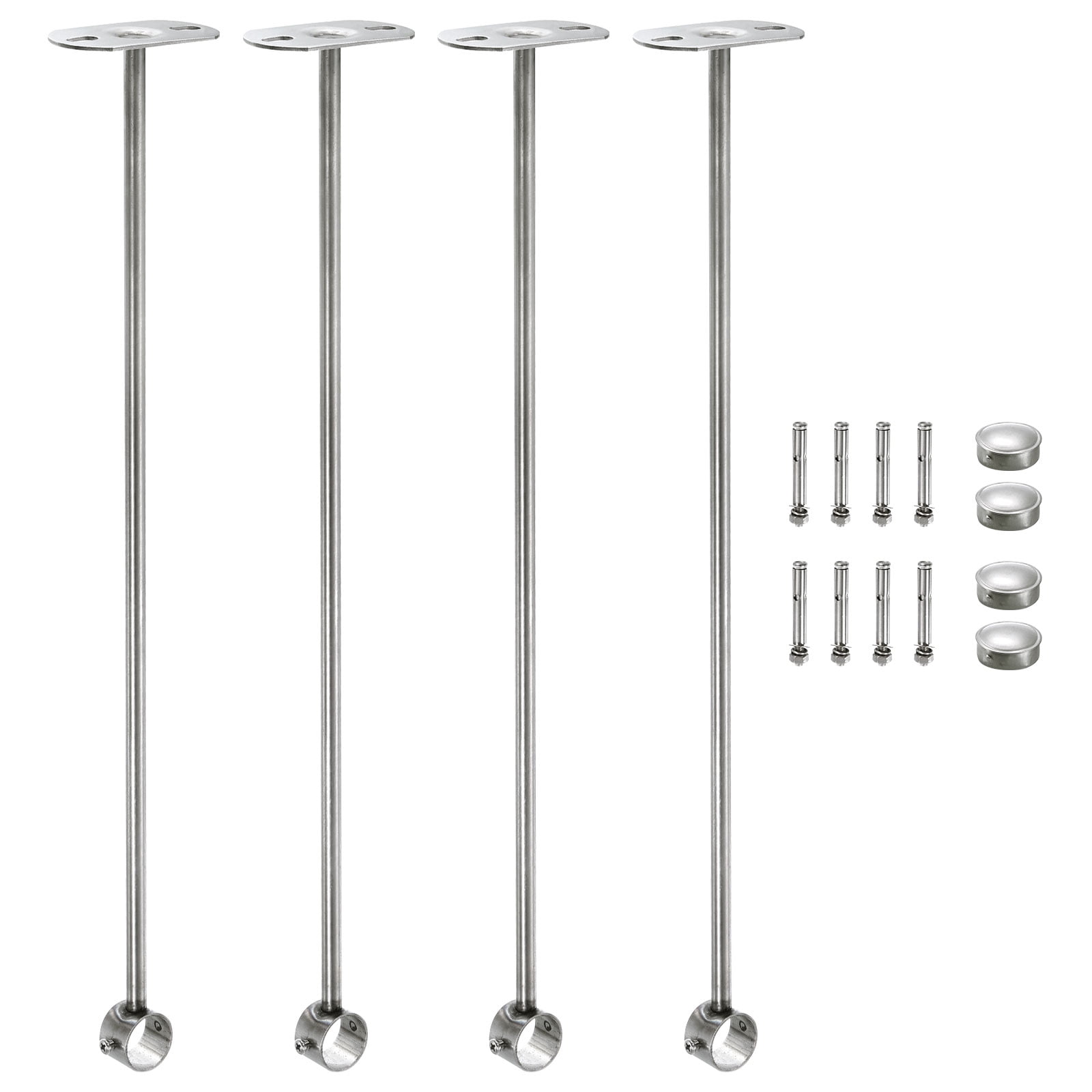 Uxcell 4 Pcs Ceiling Mount Bracket, Wardrobe Pipe Bracket, 0.98 inch ...