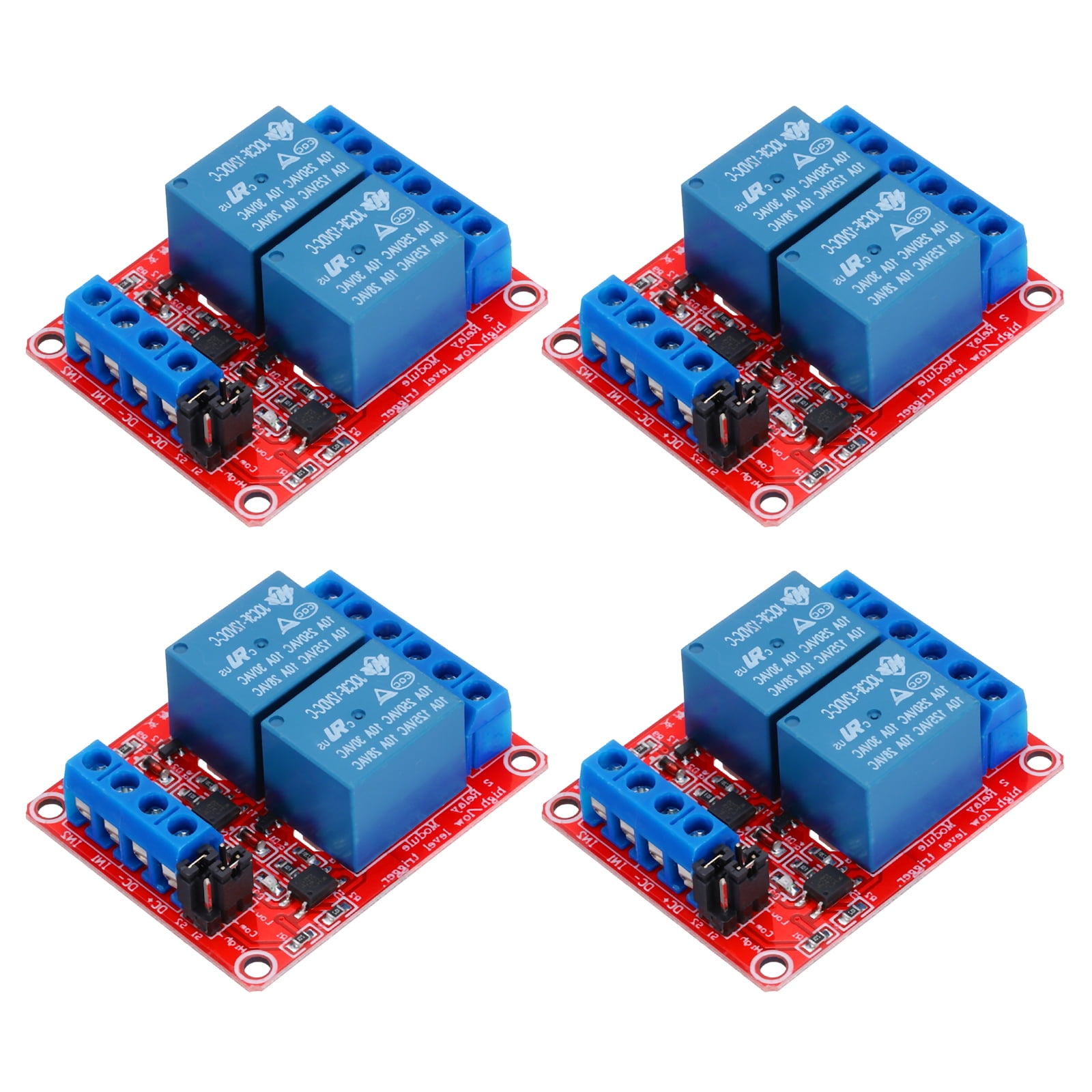 Uxcell 4 Pcs DC 12V 2 Channel Relay Module Switch Board Shields 10A ...