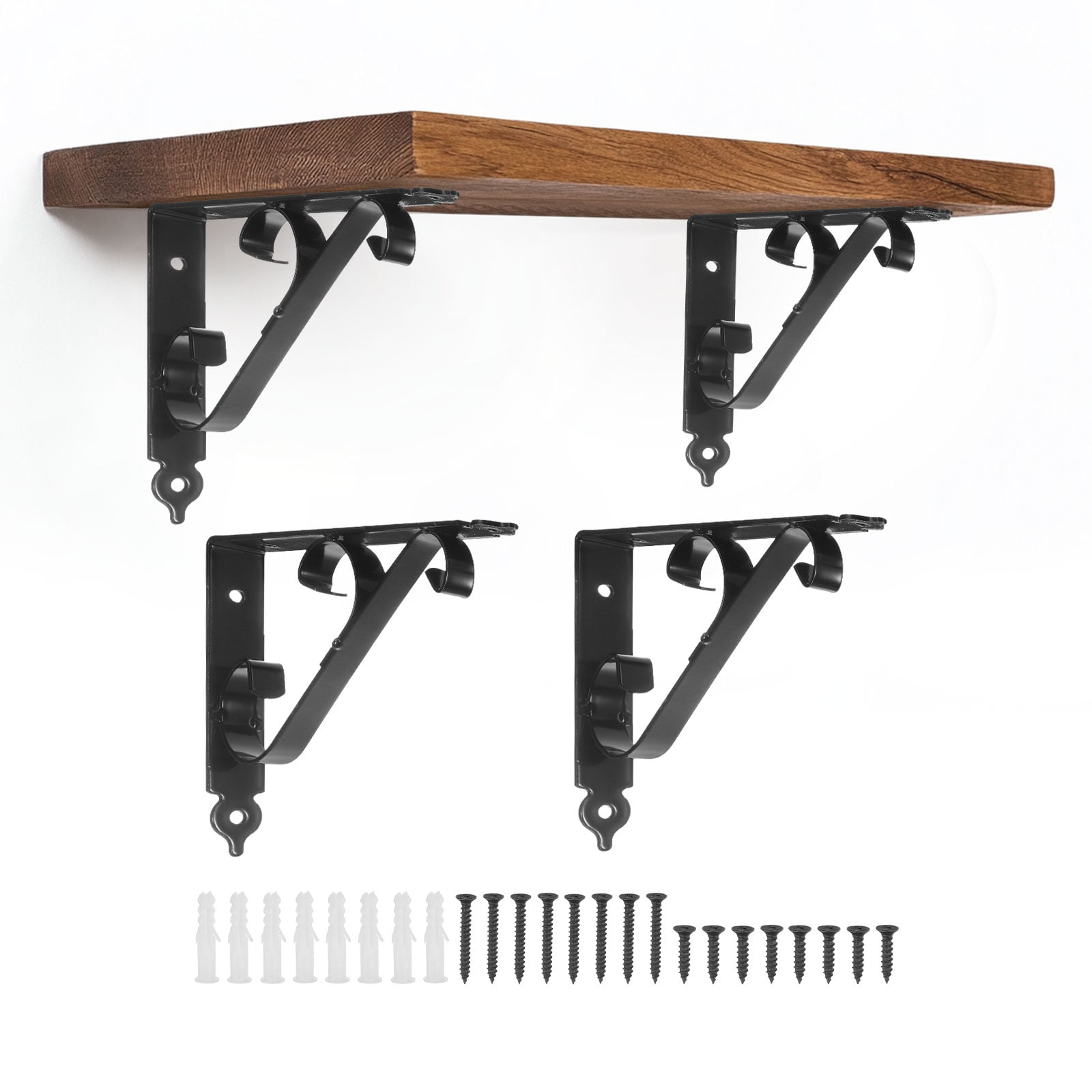 Uxcell 4 Pcs Decorative Shelf Brackets, 250mm/10 Inch Heavy Duty ...