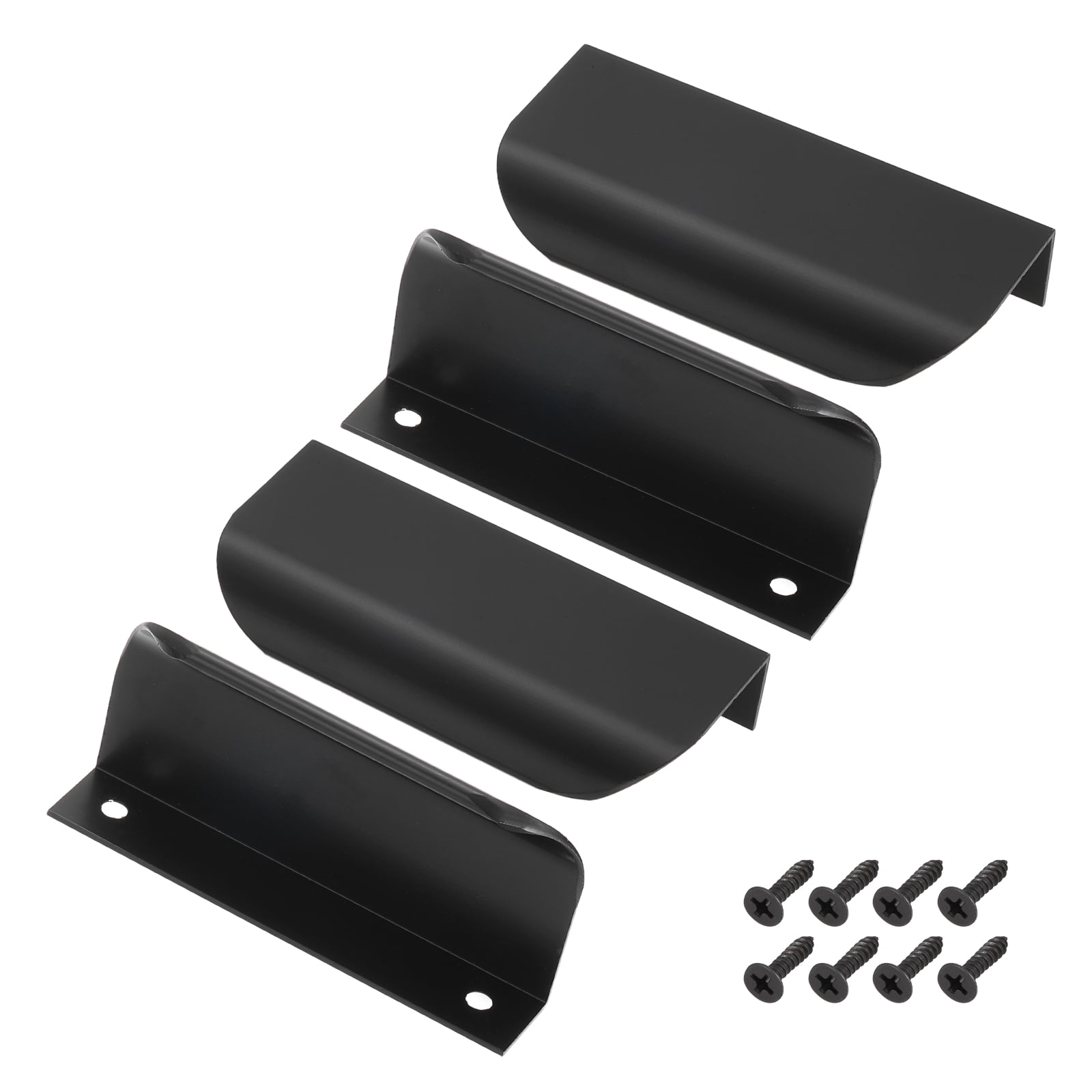 Uxcell 4 Pcs Finger Pulls for Cabinets, 3 Inch Aluminum Alloy Edge ...