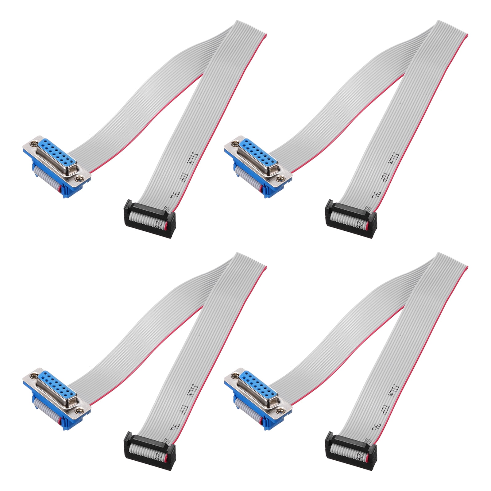 Uxcell 4 Pcs Flat Ribbon Cable, 2.54mm Pitch 19mm Width 30cm Long 16 ...