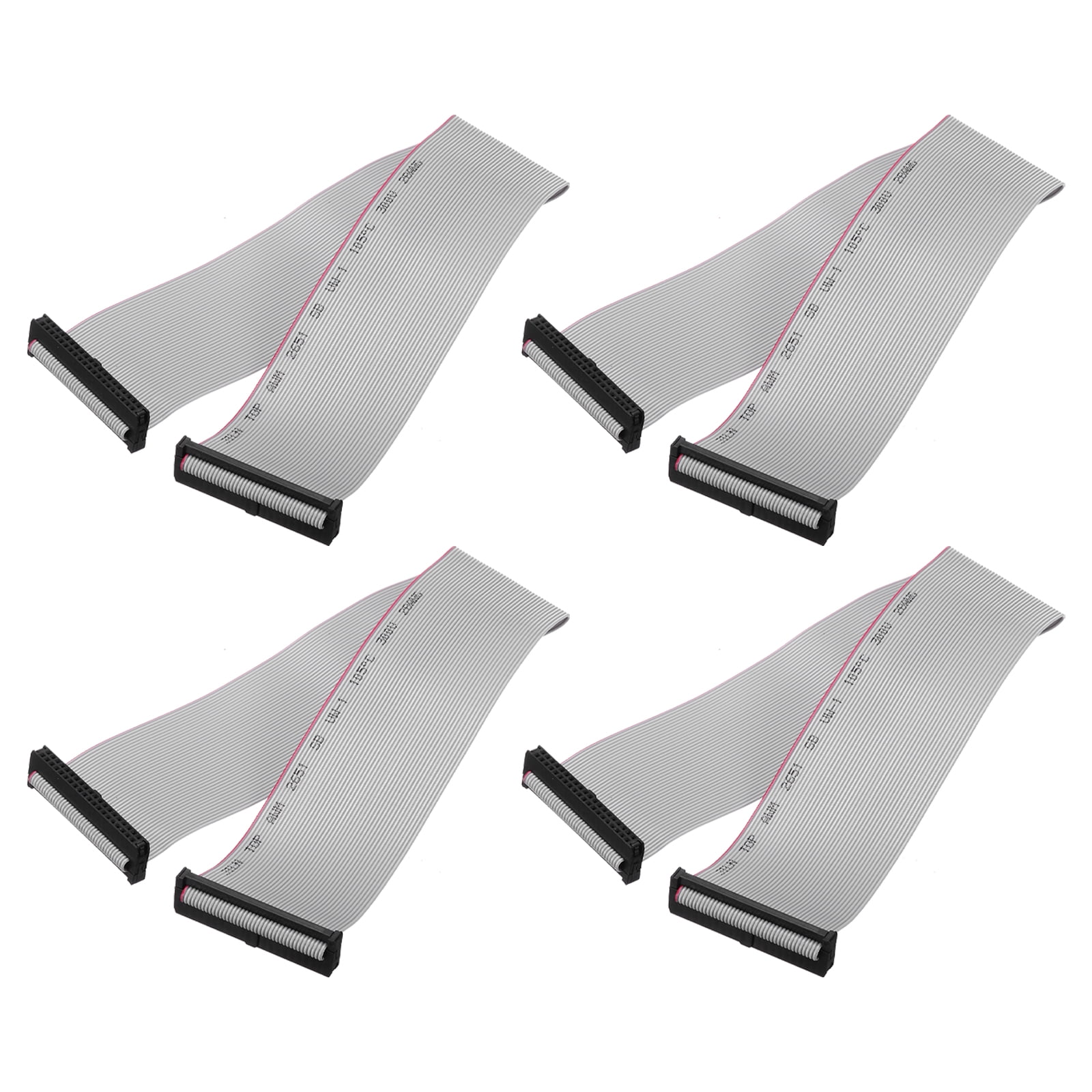 Uxcell 4 Pcs Flat Ribbon Cable, 2mm Pitch 40mm Width 30cm Long 40 Pin ...