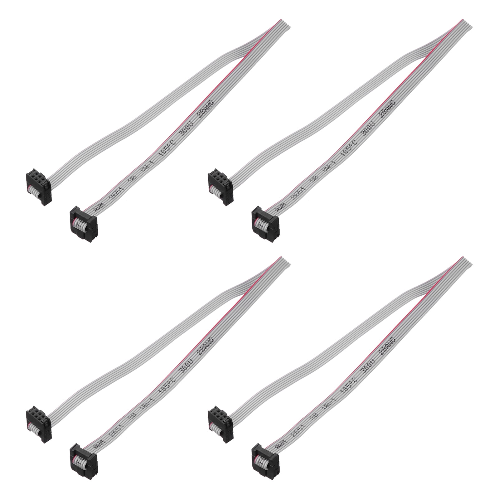 Uxcell 4 Pcs Flat Ribbon Cable, 2mm Pitch 6mm Width 30cm Long 6 Pin FC ...