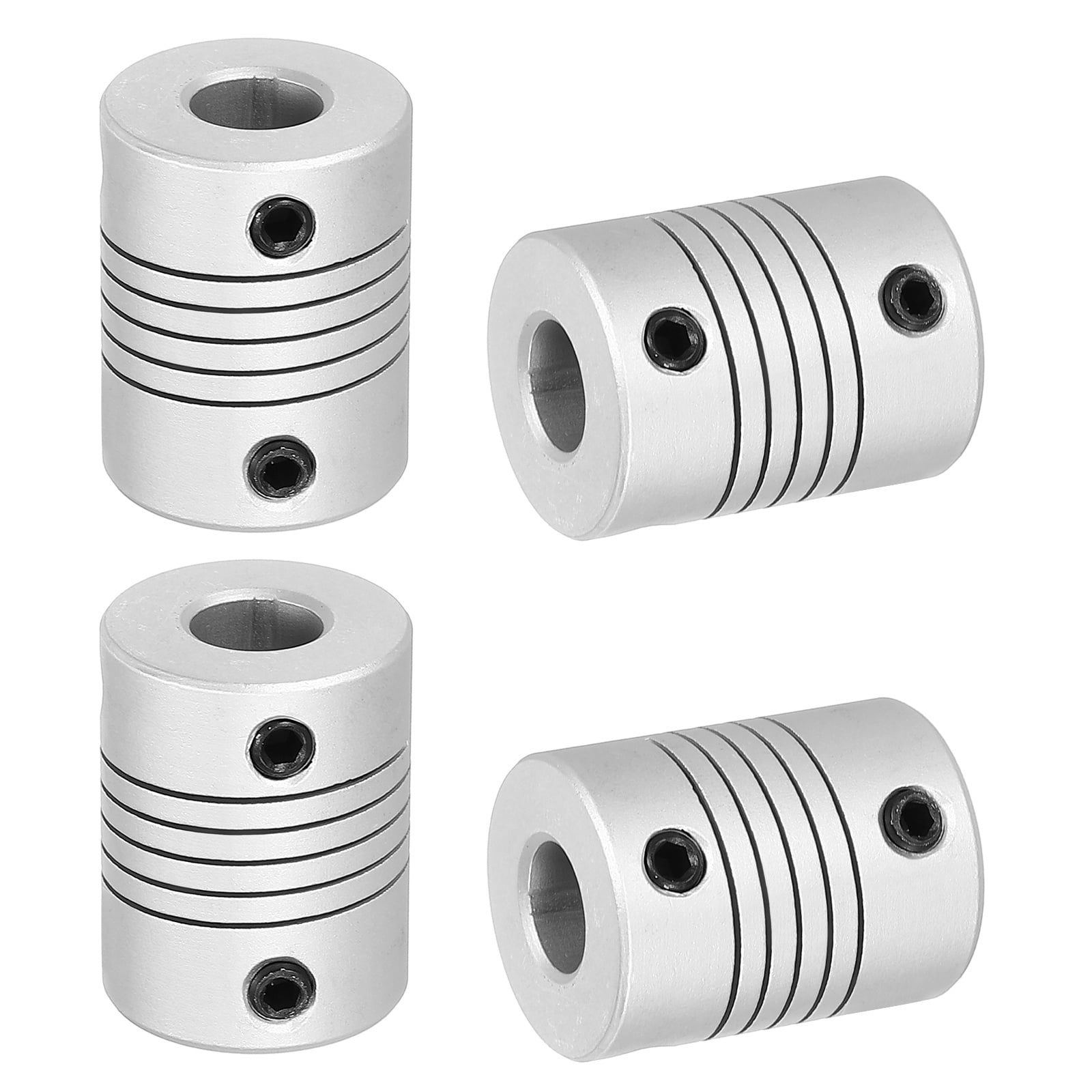 Uxcell 4 Pcs Flexible Couplings 8mm to 8mm Aluminum Alloy Joint ...