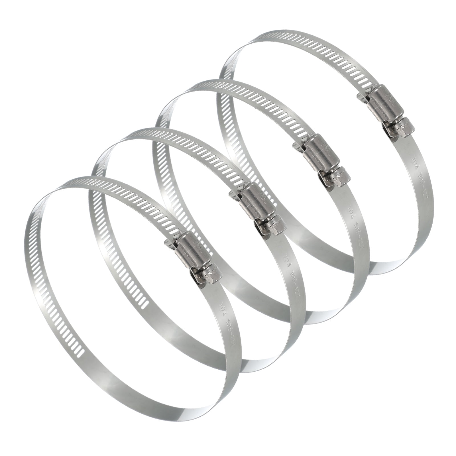 Uxcell 4 Pcs Hose Clamps, 4.1-5 Inch 304 Stainless Steel Adjustable ...