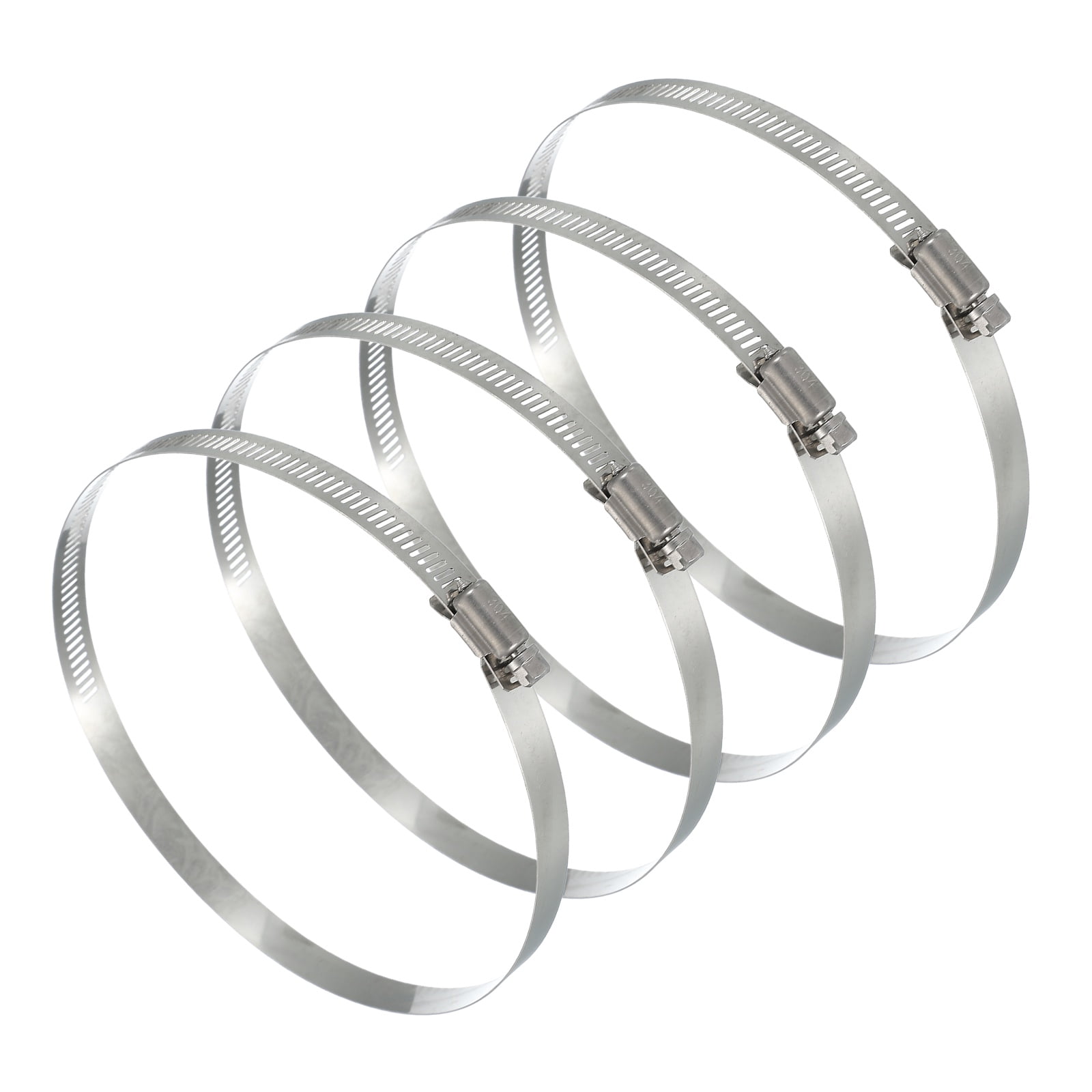 Uxcell 4 Pcs Hose Clamps, 5.1-6 Inch 304 Stainless Steel Adjustable ...