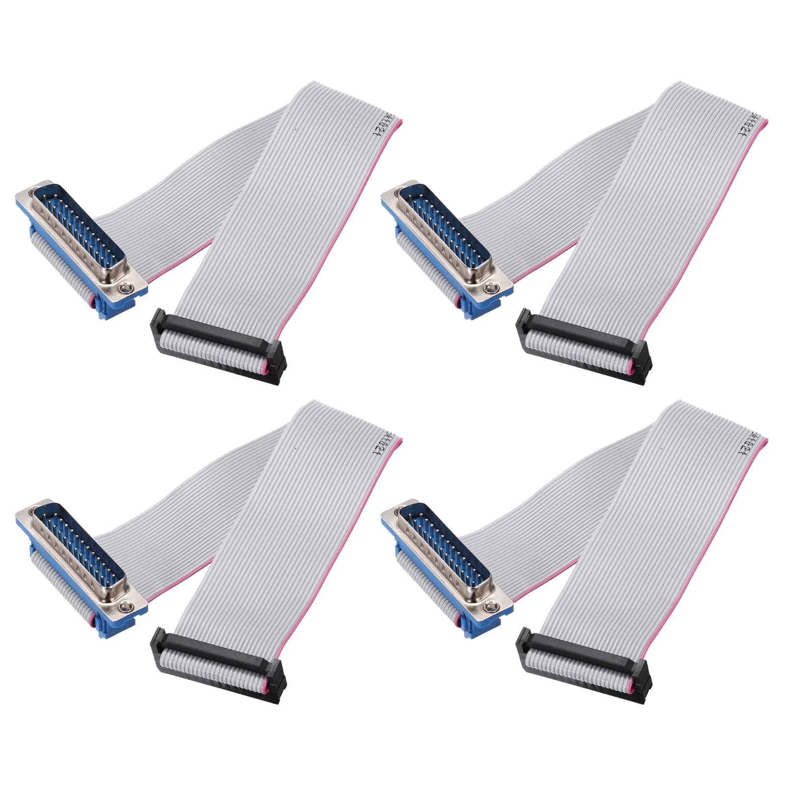 Uxcell 4 Pcs IDC Flat Ribbon Cable, 2.54mm Pitch 31.8mm Width 20cm Long 26 Pin Male DB25 to FC ...