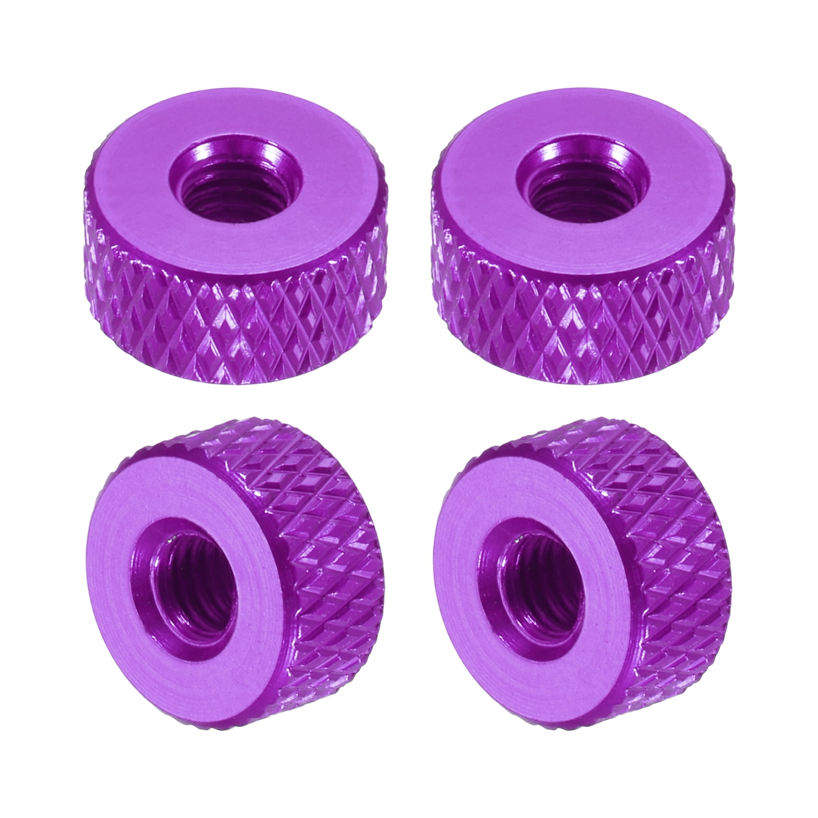 Uxcell 4 Pcs Knurled Thumb Nuts, M4 x 10 mm x 5 mm Female Aluminum Flat ...
