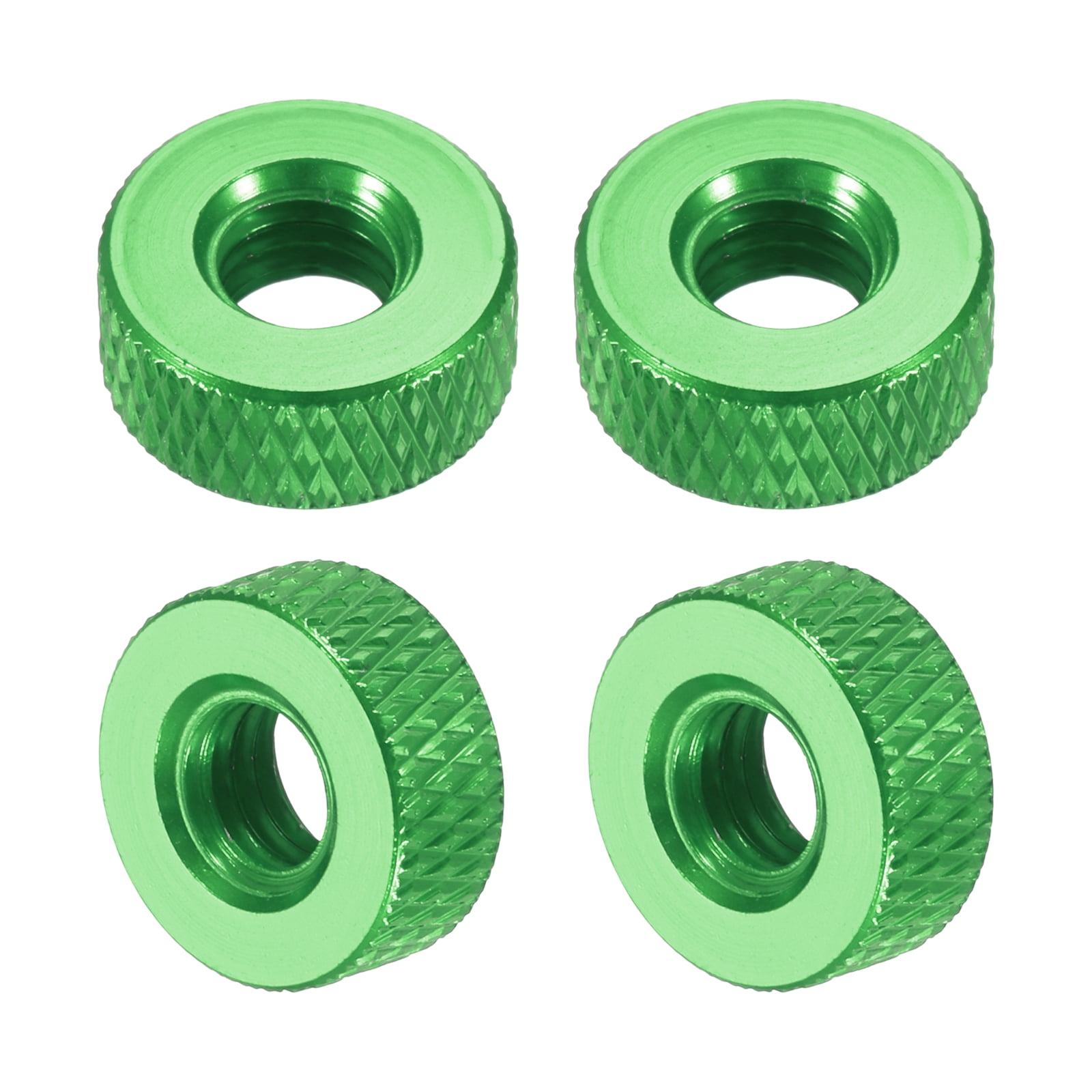Uxcell 4 Pcs Knurled Thumb Nuts, M6 x 12 mm x 5 mm Female Aluminum Flat ...