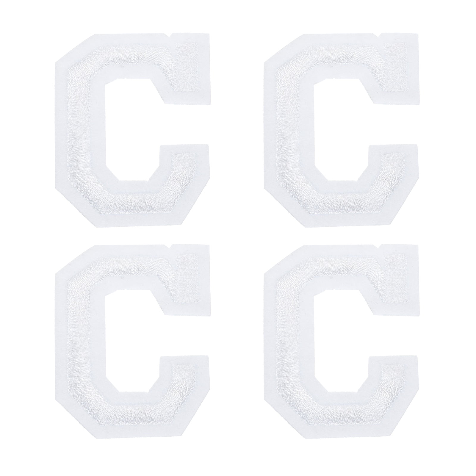 Uxcell 4 Pcs Letters C Patches Iron-On, White Alphabet Sew Embroidered ...