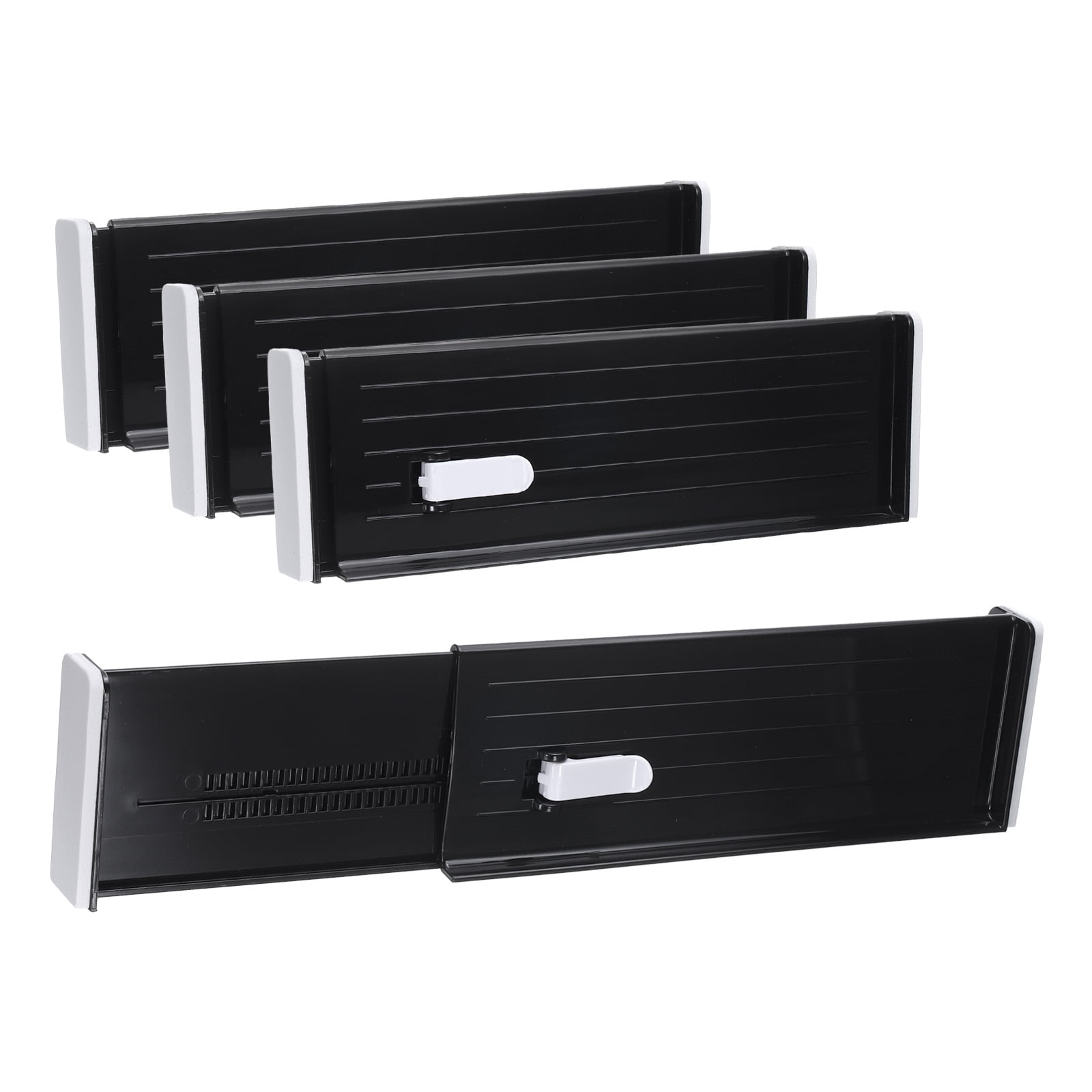 Uxcell 4 Pcs Plastic Drawer Dividers Organizer Adjustable Separators ...