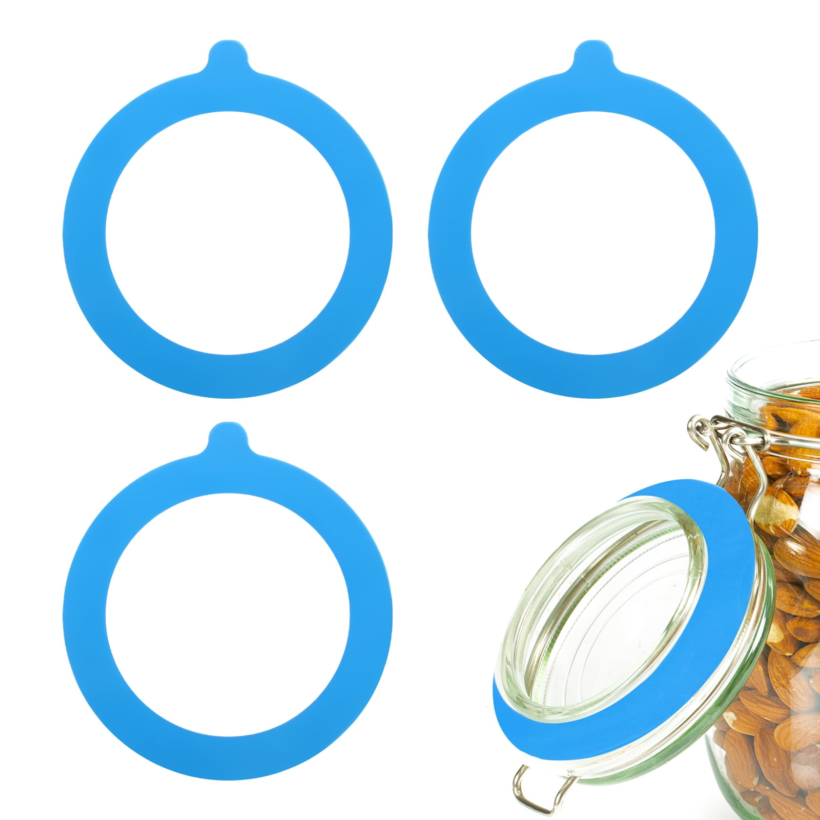 Uxcell 4Pcs Rubber Seals for Glass Jars 3.6 inch OD Silicone Sealing ...