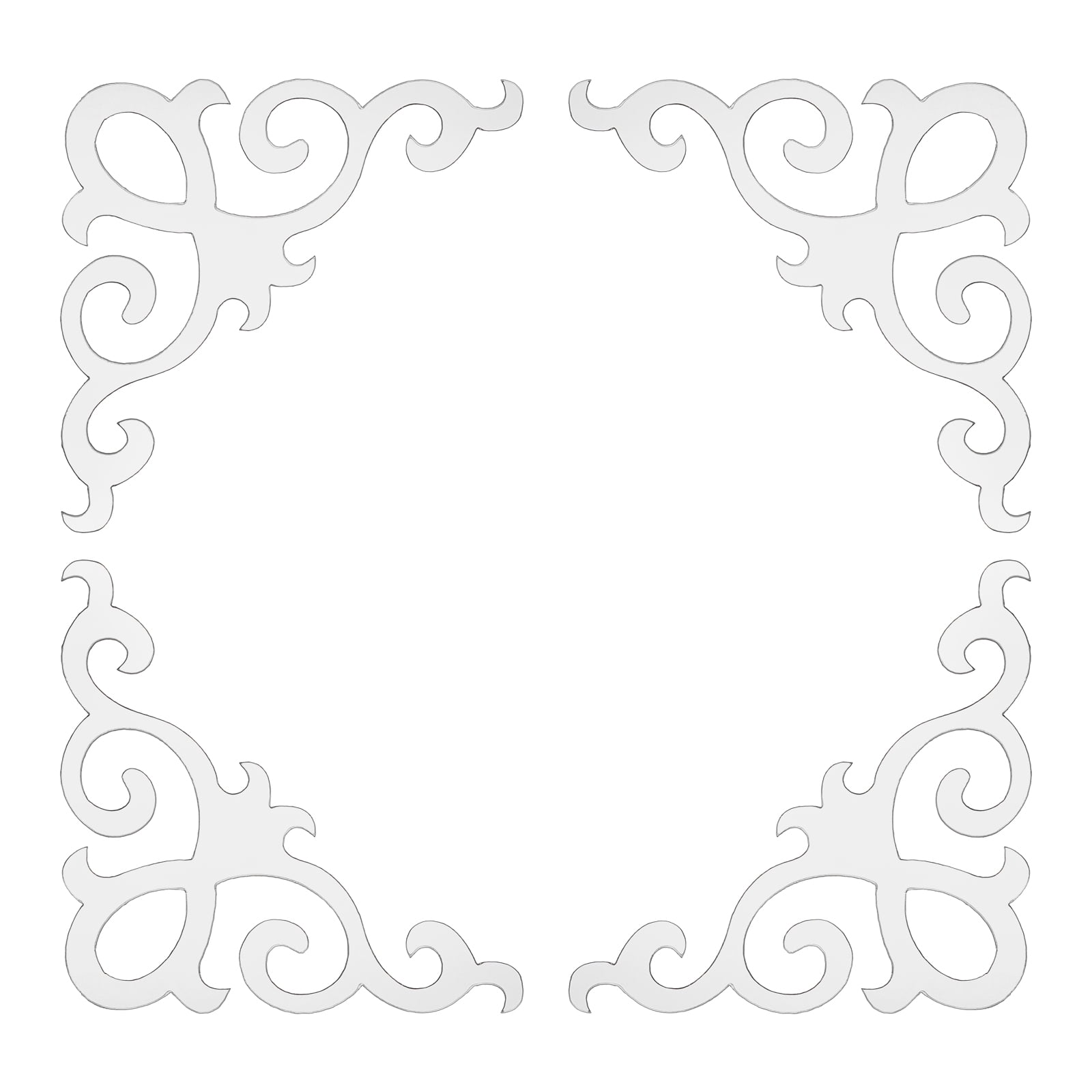 Uxcell 4 Pcs Seif-Adhesive Wall Sticker Mirror Decals, Acrylic Hollow ...