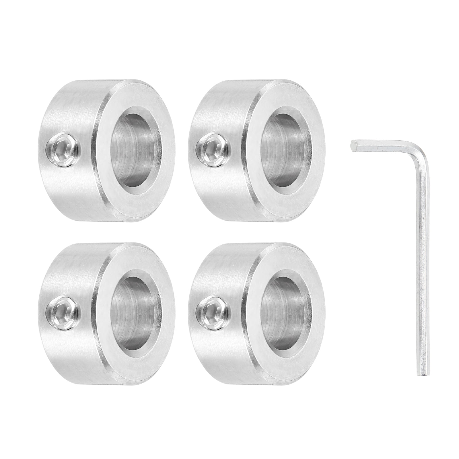Uxcell 4 Pcs Shaft Collars, 10mm Bore Solid Stainless Steel Set 1 Screw ...