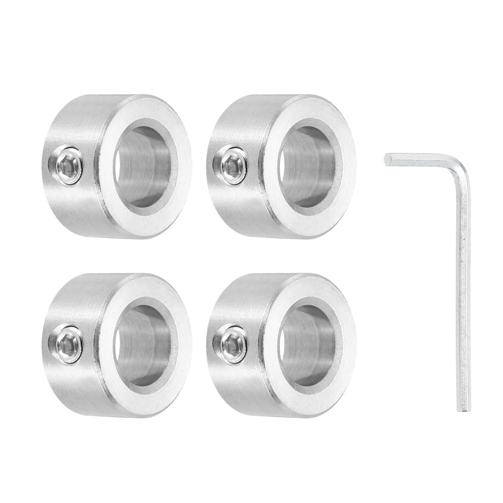 Uxcell 4 Pcs Shaft Collars, 12mm Bore Solid Stainless Steel Set 1 Screw ...