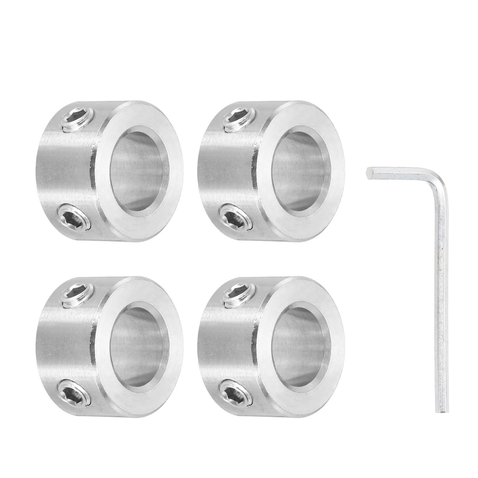 Uxcell 4 Pcs Shaft Collars, 12mm Bore Solid Stainless Steel Set 2 Screw ...