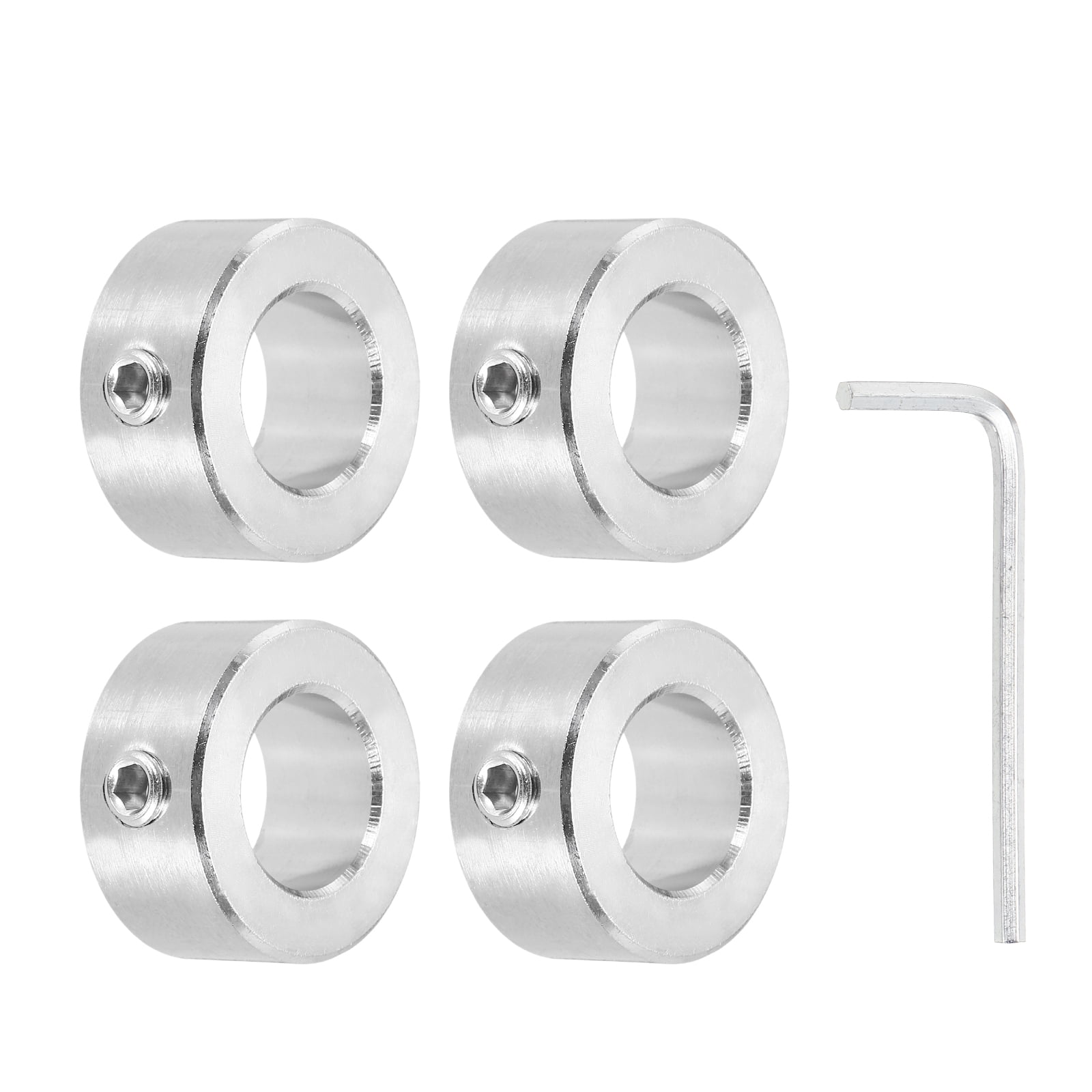 Uxcell 4 Pcs Shaft Collars, 14mm Bore Solid Stainless Steel Set 1 Screw ...