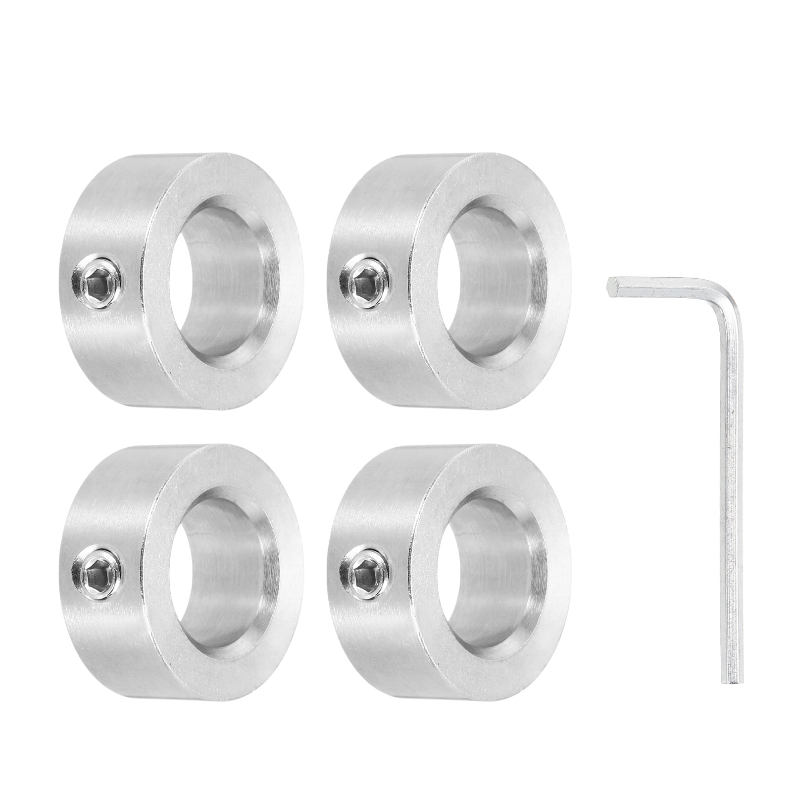 Uxcell 4 Pcs Shaft Collars, 16mm Bore Solid Stainless Steel Set 1 Screw ...