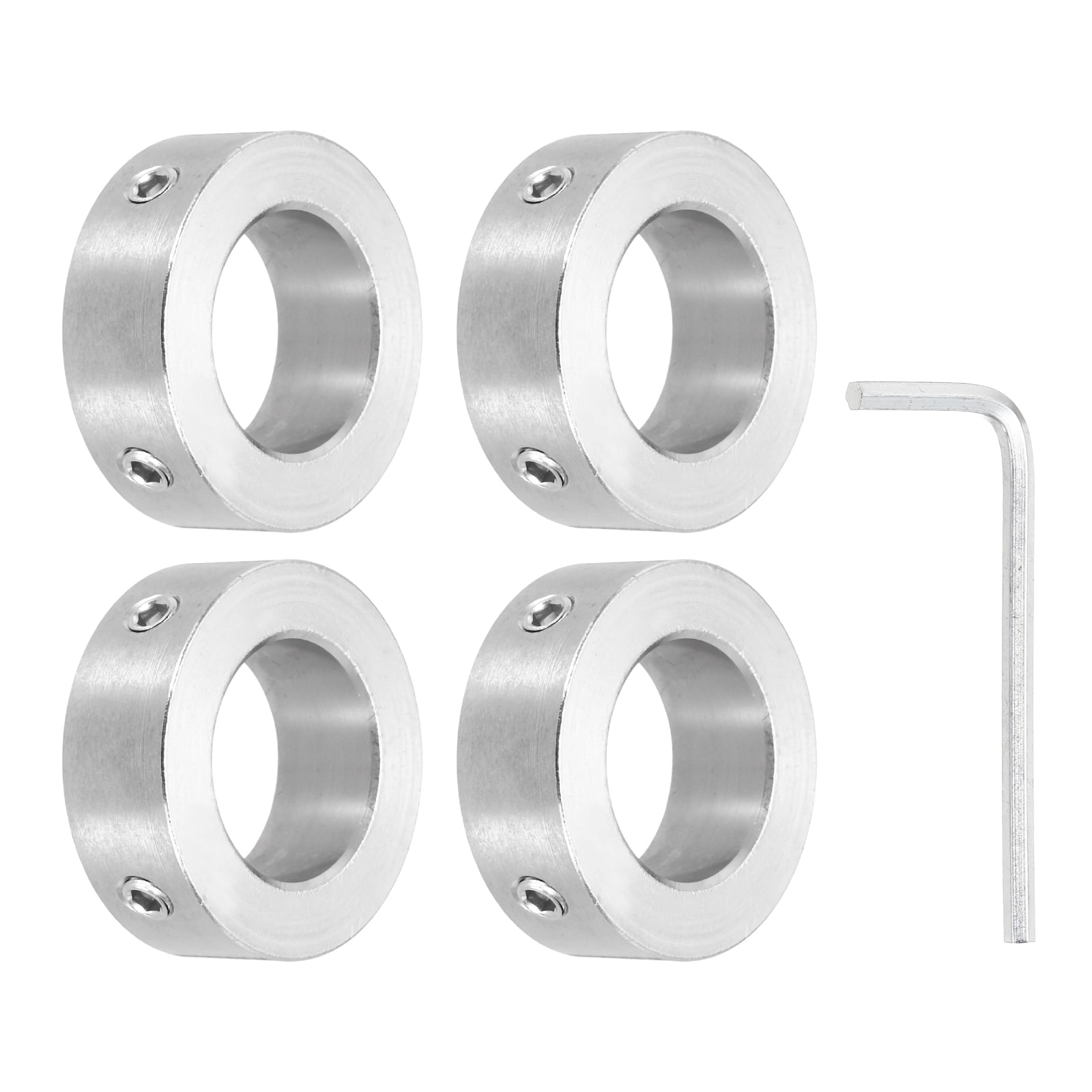 Uxcell 4 Pcs Shaft Collars, 24mm Bore Solid Stainless Steel Set 2 Screw ...