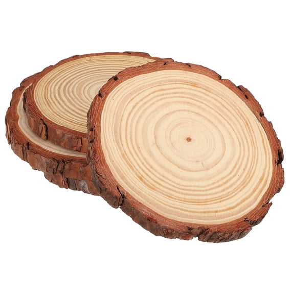 Uxcell 4 Pcs Unfinished Wood Slices, 6-6.3 Inch Natural Wooden Circles ...