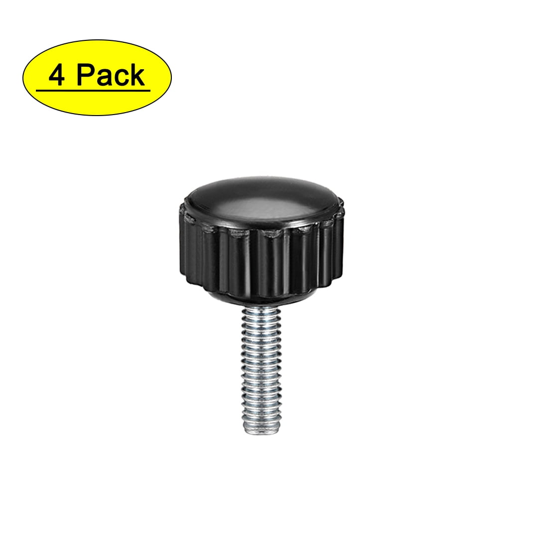 Uxcell Knurled Clamping Knobs Threaded Stud Head Thumb Screws M4 x 14mm - Walmart.com
