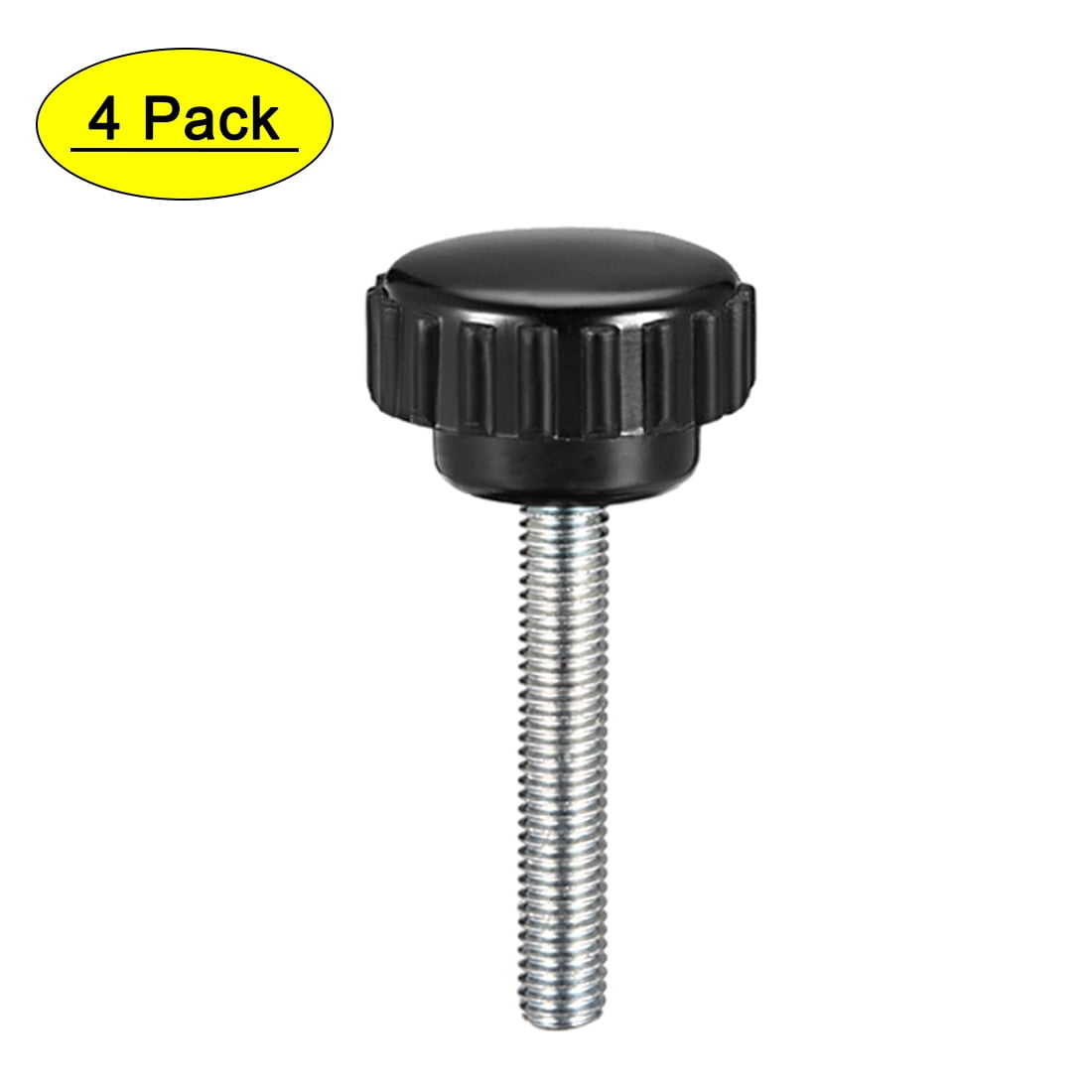 Uxcell 4 Pieces Knurled Clamping Knobs M5 x 40mm Zinc Plated Carbon Steel Threaded Stud 21mm ...