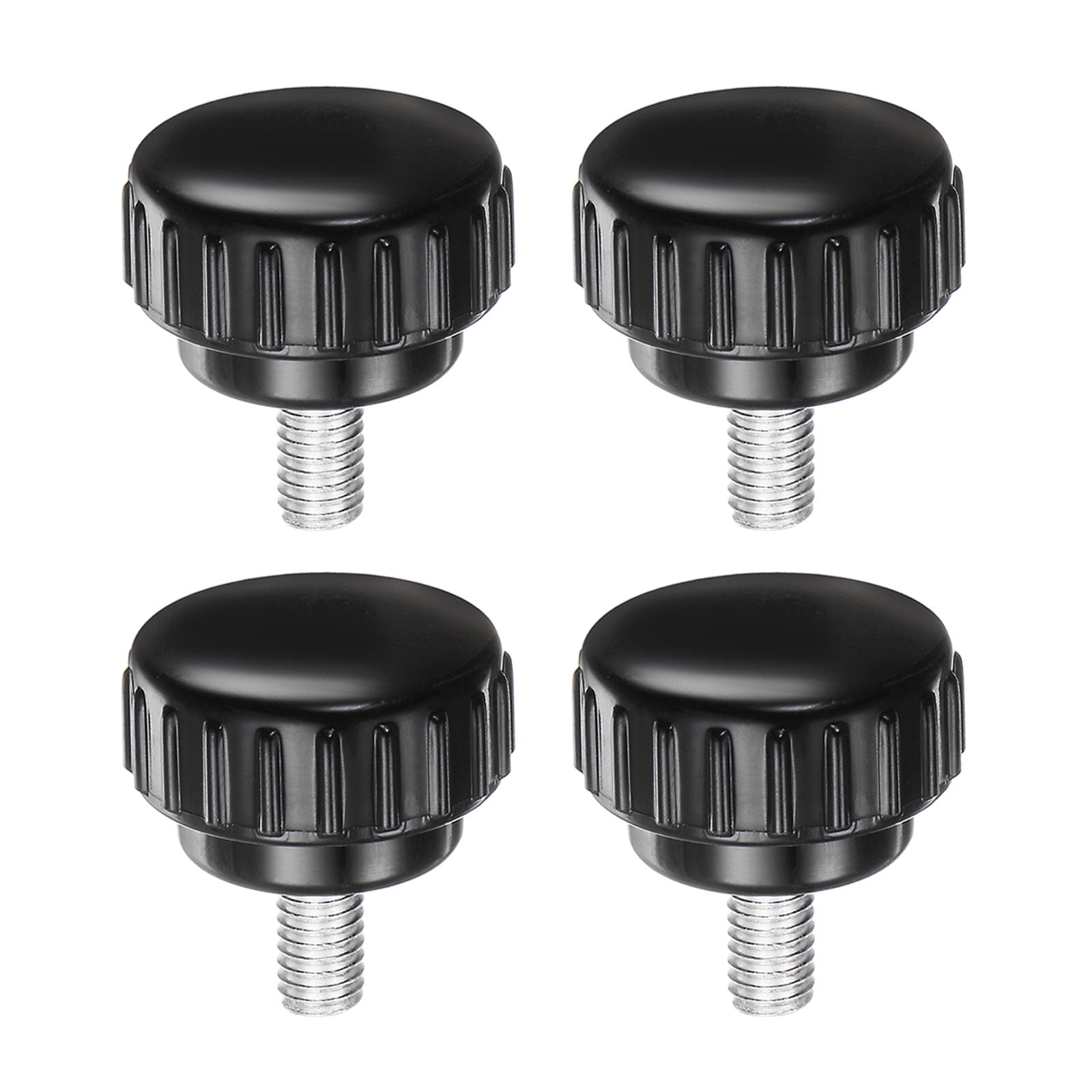 Uxcell 4 Pieces Knurled Clamping Knobs M6 x 12mm Zinc Plated Carbon Steel Threaded Stud 30mm ...