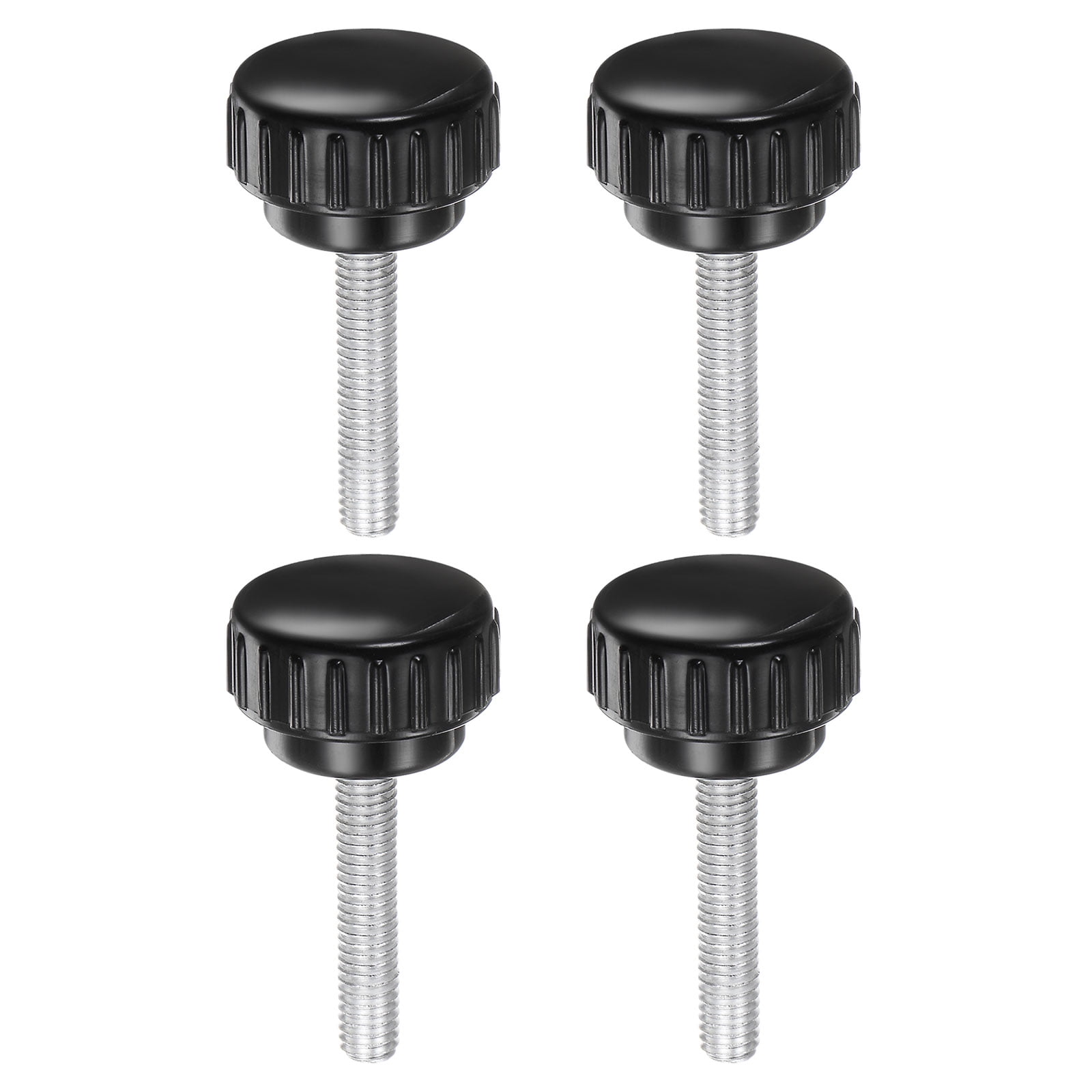 Uxcell 4 Pieces Knurled Clamping Knobs M6 x 30mm Zinc Plated Carbon Steel Threaded Stud 30mm ...