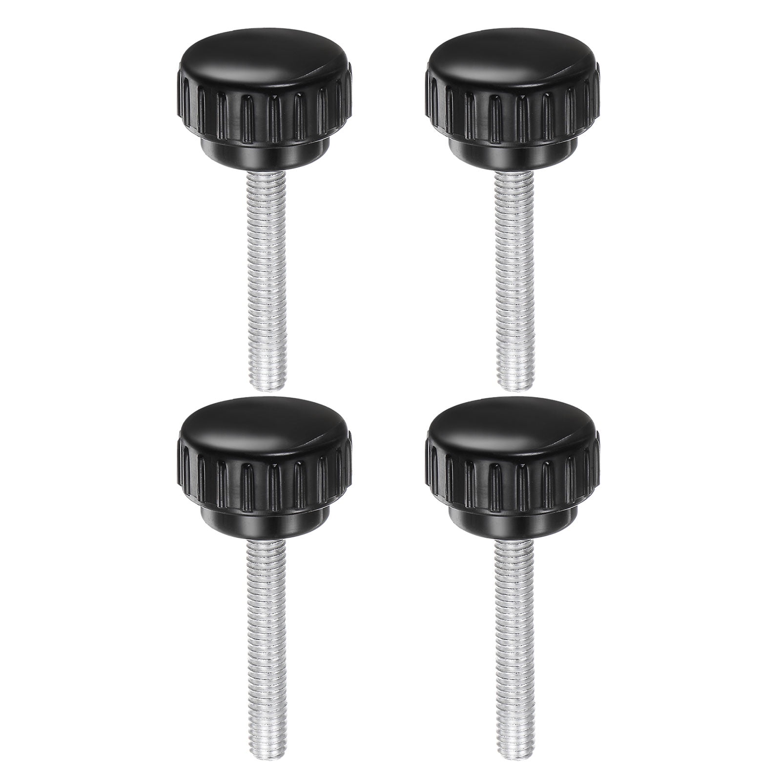 Uxcell 4 Pieces Knurled Clamping Knobs M6 x 35mm Zinc Plated Carbon Steel Threaded Stud 30mm ...