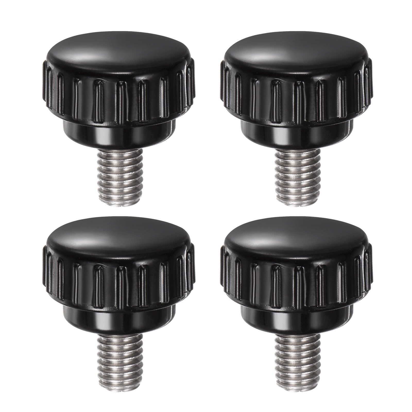 Uxcell 4 Pieces Knurled Clamping Knobs M8 x 12mm 304 Stainless Steel ...