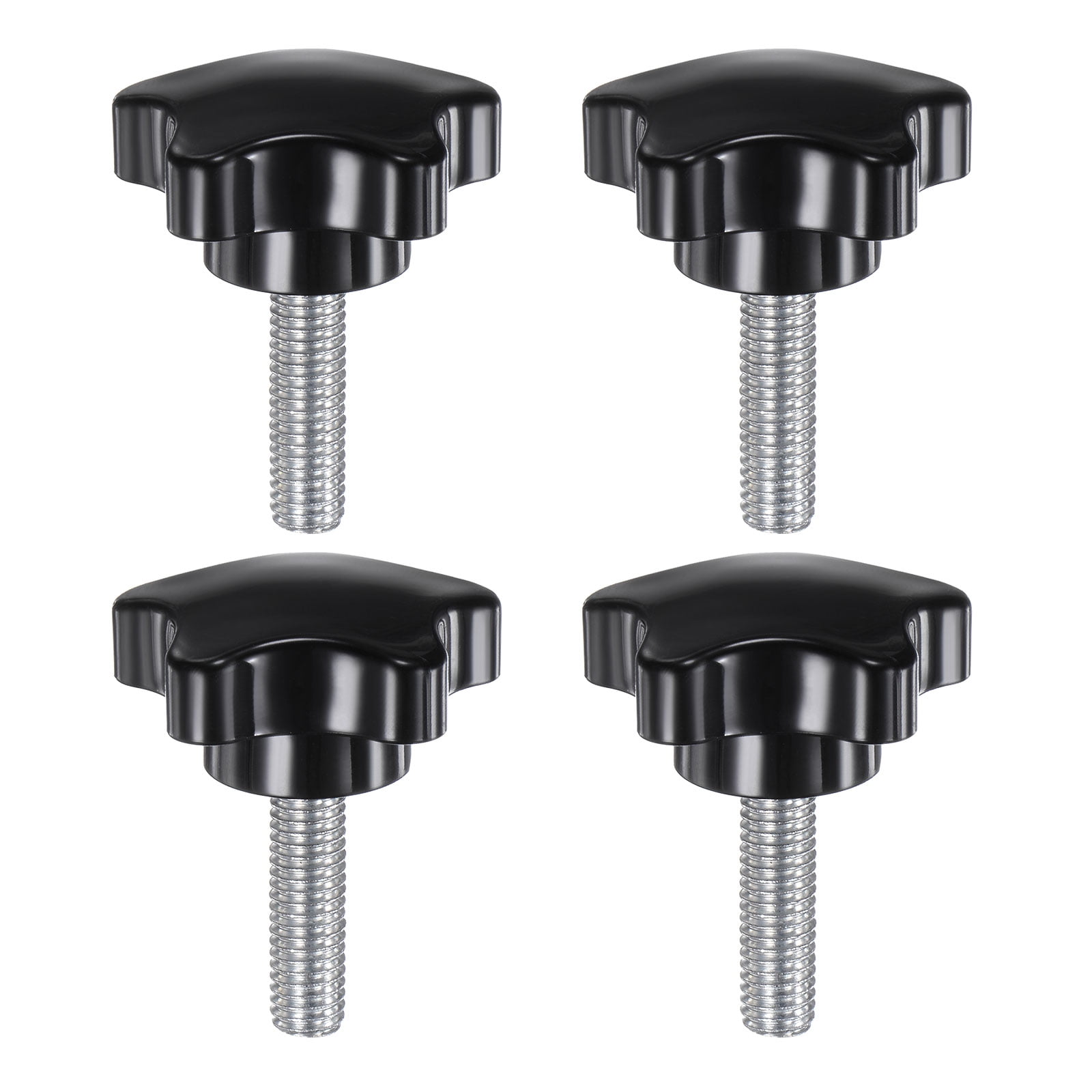 Uxcell 4 Pieces Star Clamping Knobs M8 x 30mm Metric Thread 39mm Large 5-Star Head Thumb Screws ...