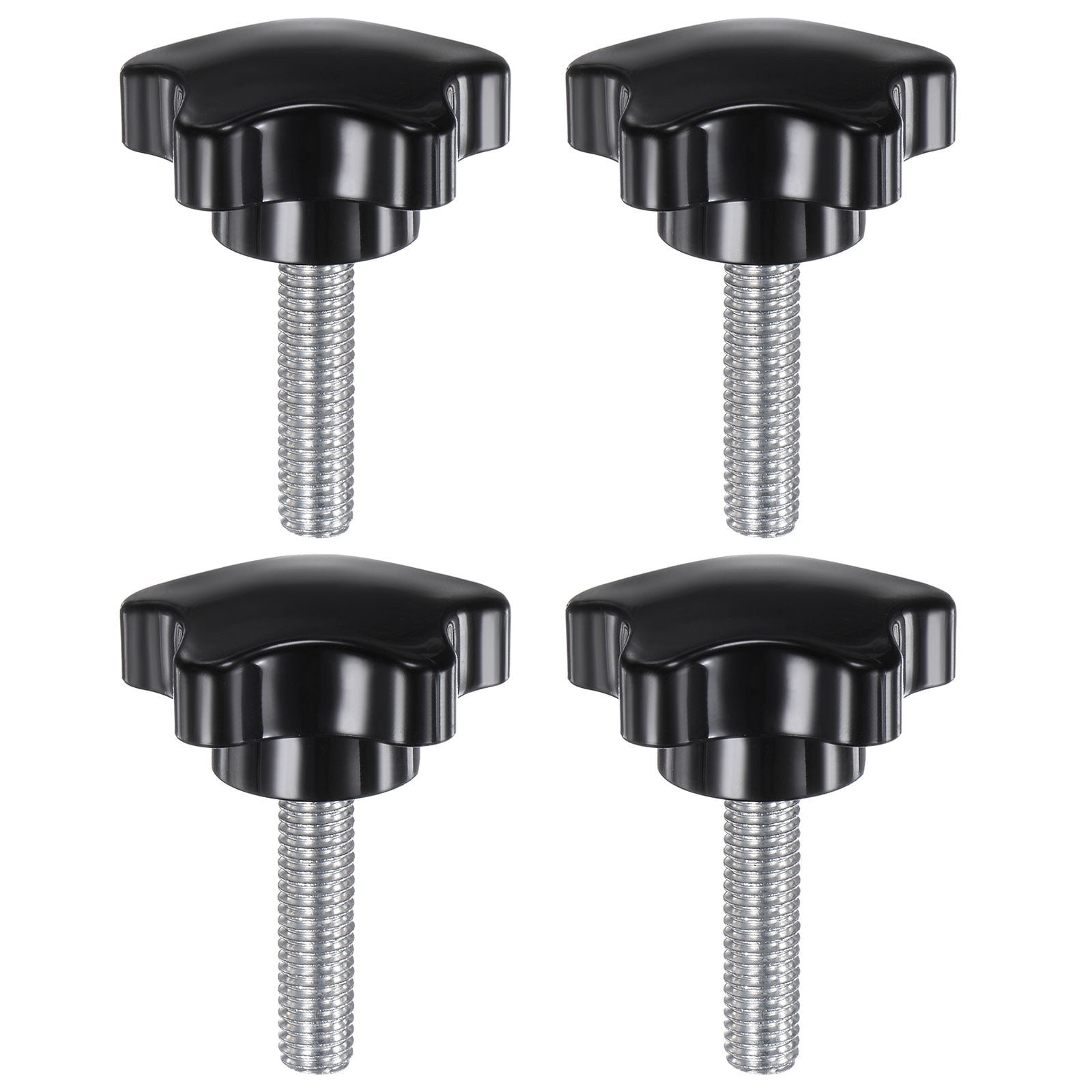 Uxcell 4 Pieces Star Clamping Knobs M8 x 35mm Metric Thread 39mm Large 5-Star Head Thumb Screws ...