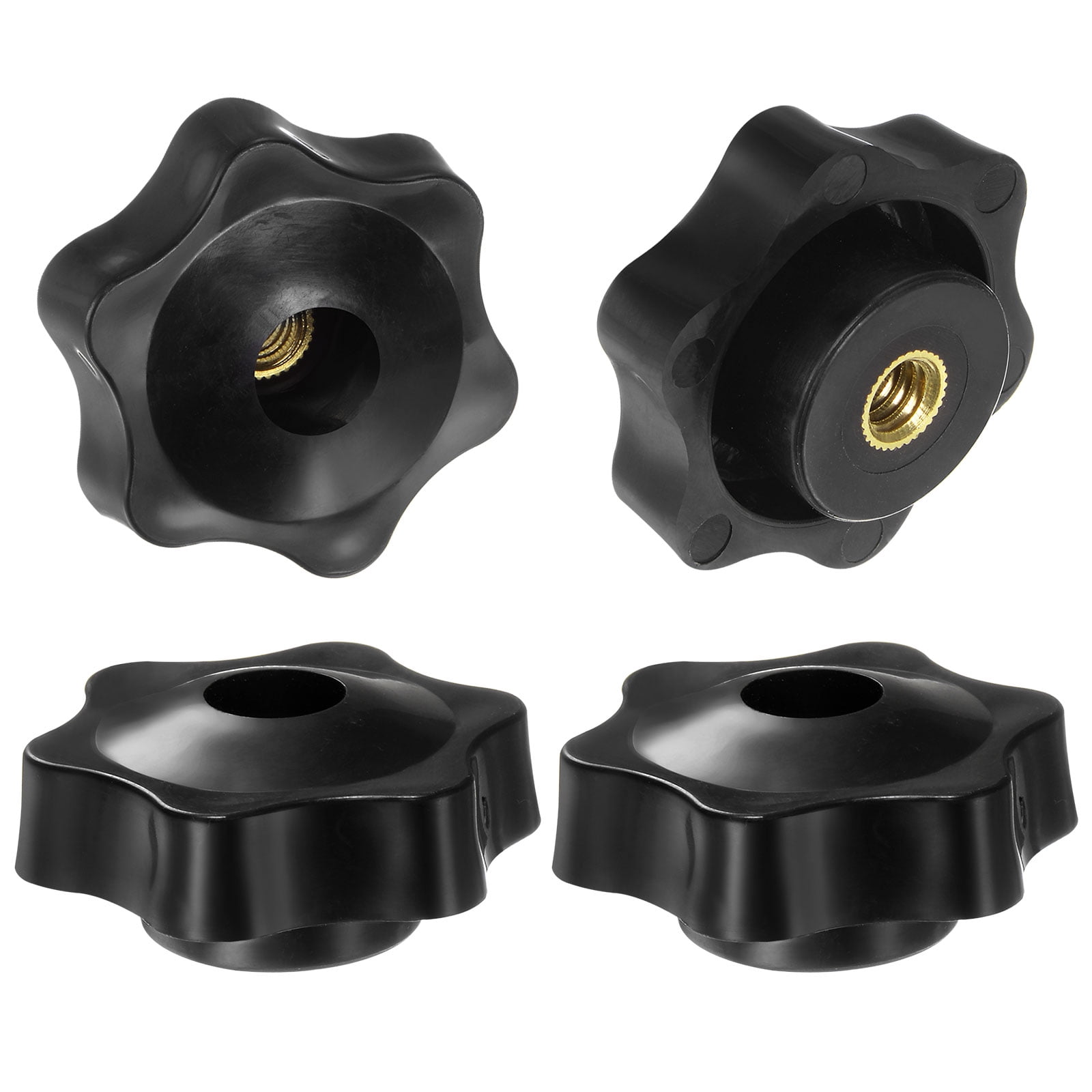 Uxcell 4 Pieces Star Knobs 1/4-20 Female Thread 38mm Head Through Hole ...