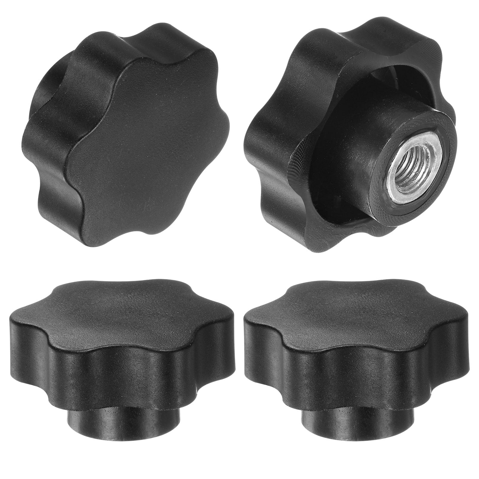 Uxcell 4 Pieces Star Knobs M10 Female Thread 48mm Head Non-Through Hole Clamping Handles Nuts ...