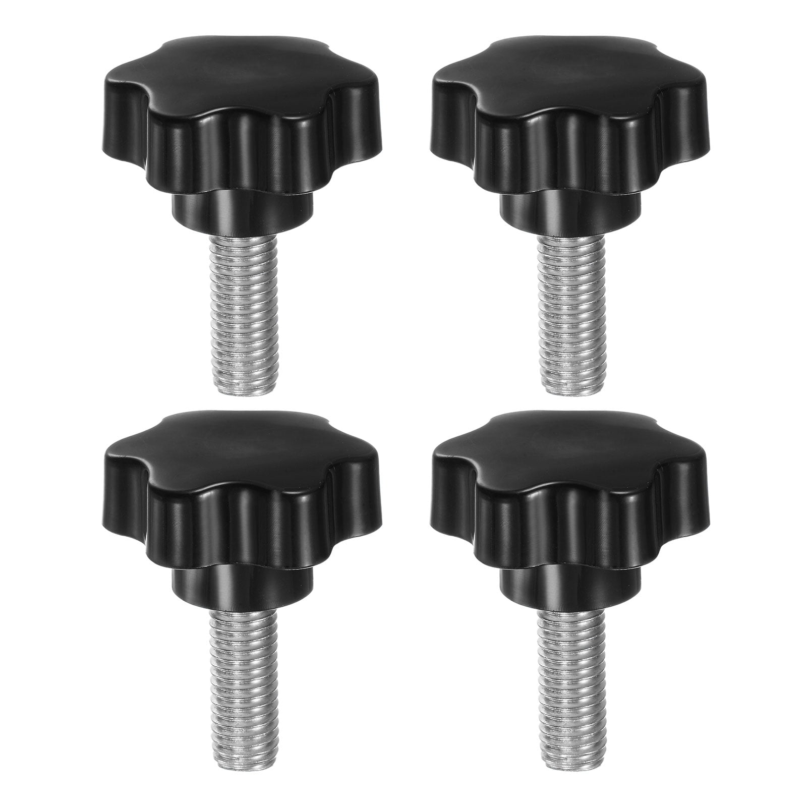Uxcell 4 Pieces Star Knobs M12 x 35mm 304 Stainless Steel Threaded Stud 46mm 6-Star Head ...