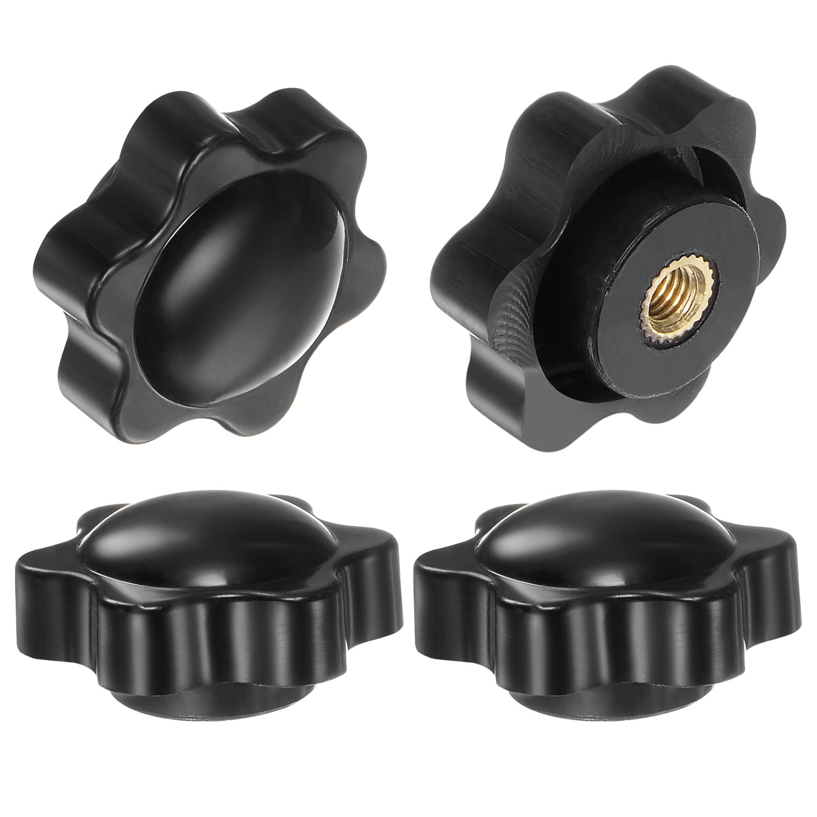 Uxcell 4 Pieces Star Knobs M4 Female Thread 25mm Head Non-Through Hole ...