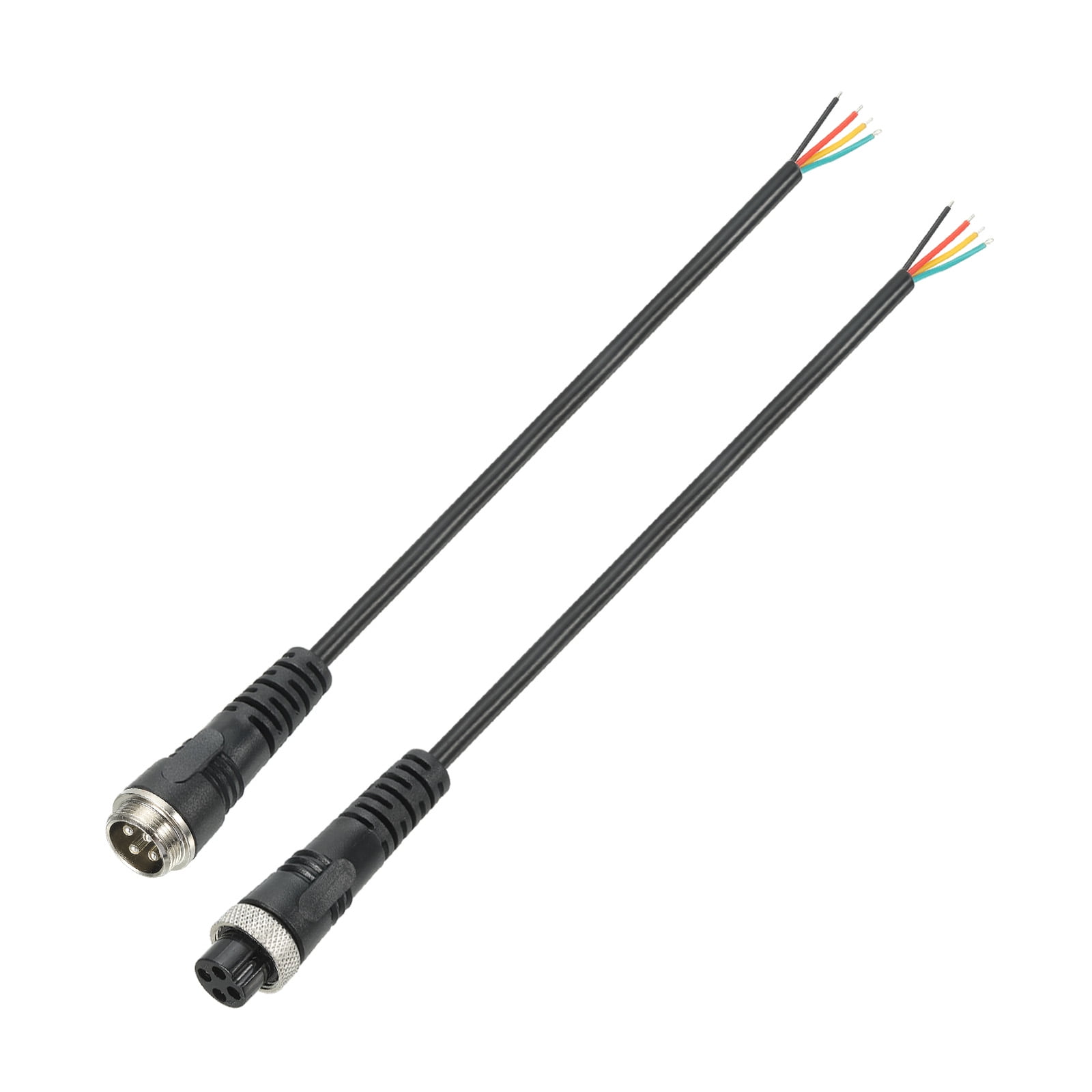Uxcell 4 Pin Electrical Connector 8 Inch 20cm 4 Core 24 AWG Male Female ...