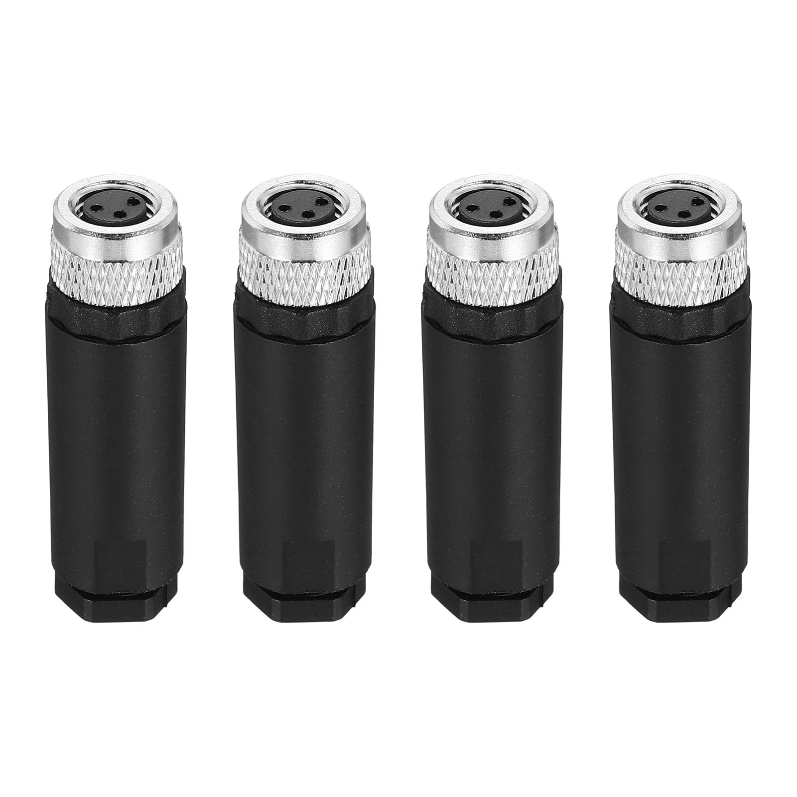 Uxcell 4 Pin M8 Female Aviation Wire Connector, 4 Pcs Waterproof IP67 ...