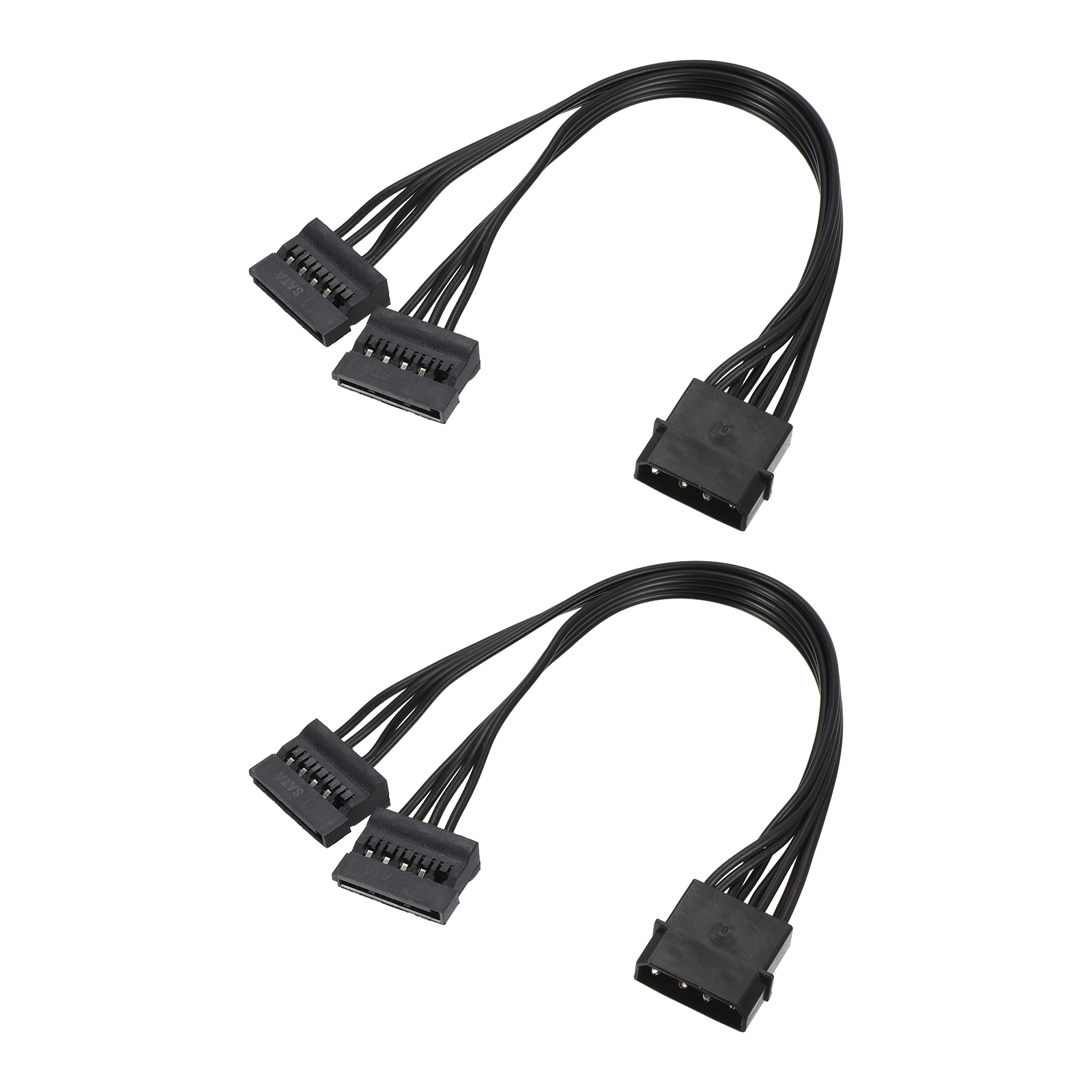 Uxcell 4 Pin Male IDE to 2X Serial ATA Female Power Splitter Converter ...
