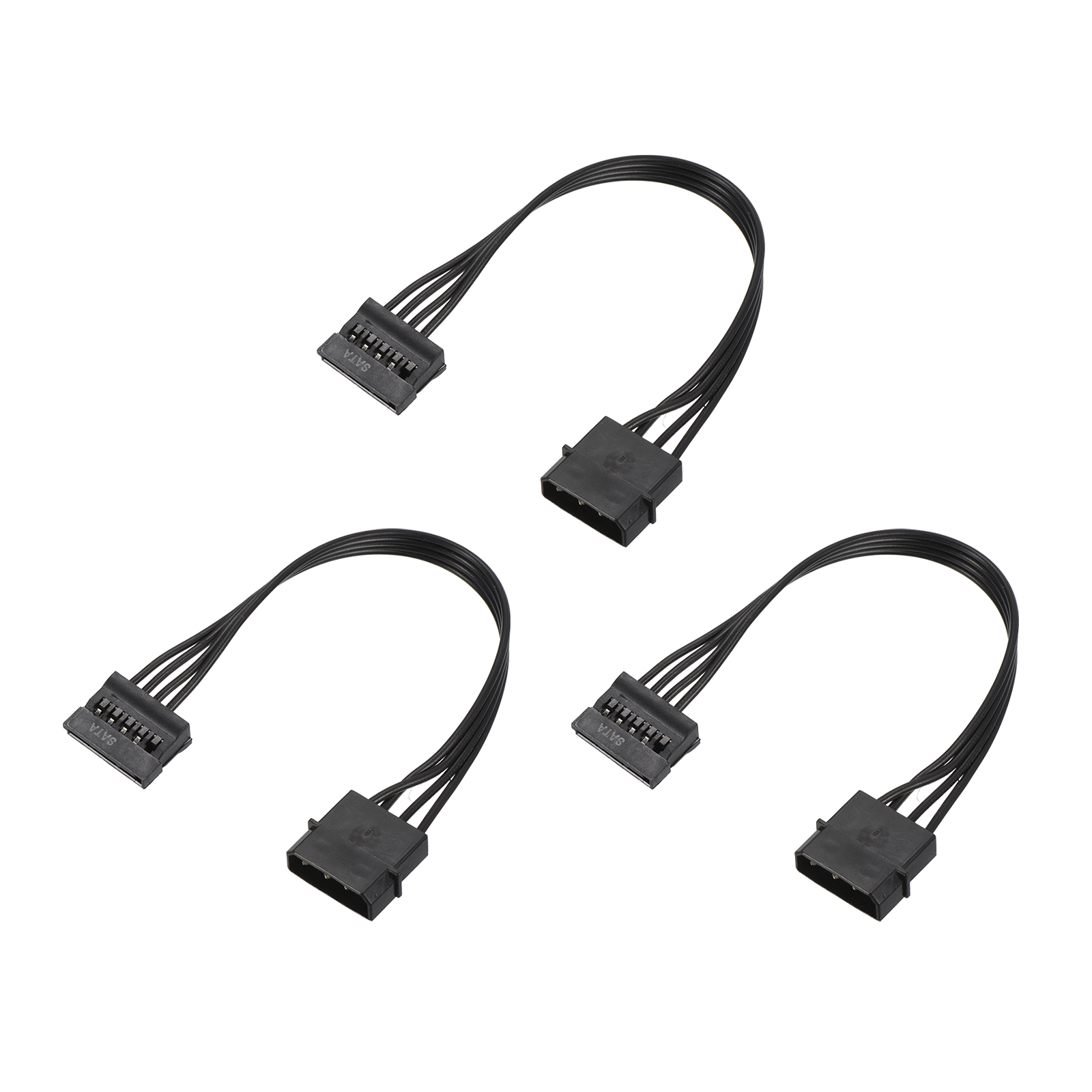 Uxcell 4 Pin Male IDE to Serial ATA Female Power Splitter Converter ...