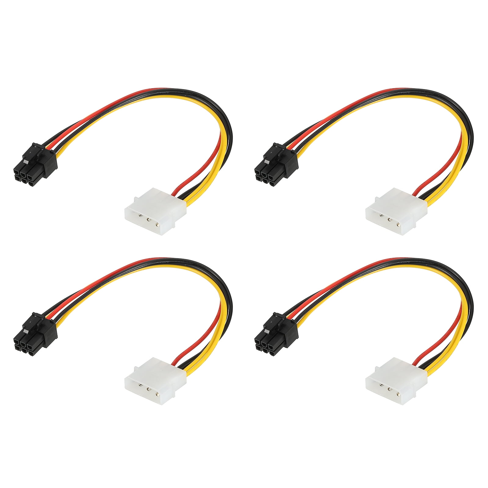 Uxcell 4 Pin to 6 Pin Male PCI Express Cable PCIE Graphics Card Power Converter Adapter Cables ...