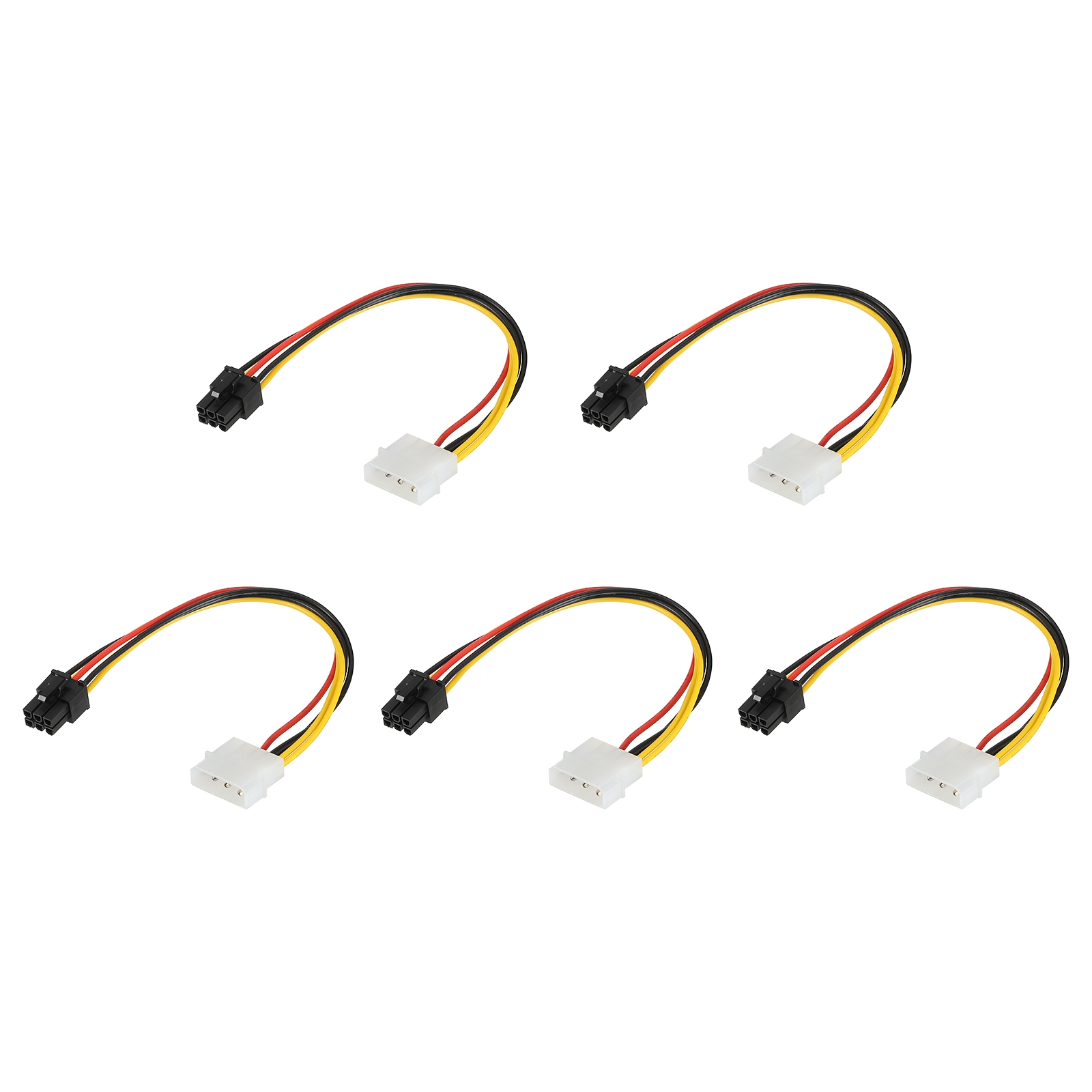 Uxcell 4 Pin to 6 Pin Male PCI Express Cable PCIE Graphics Card Power ...