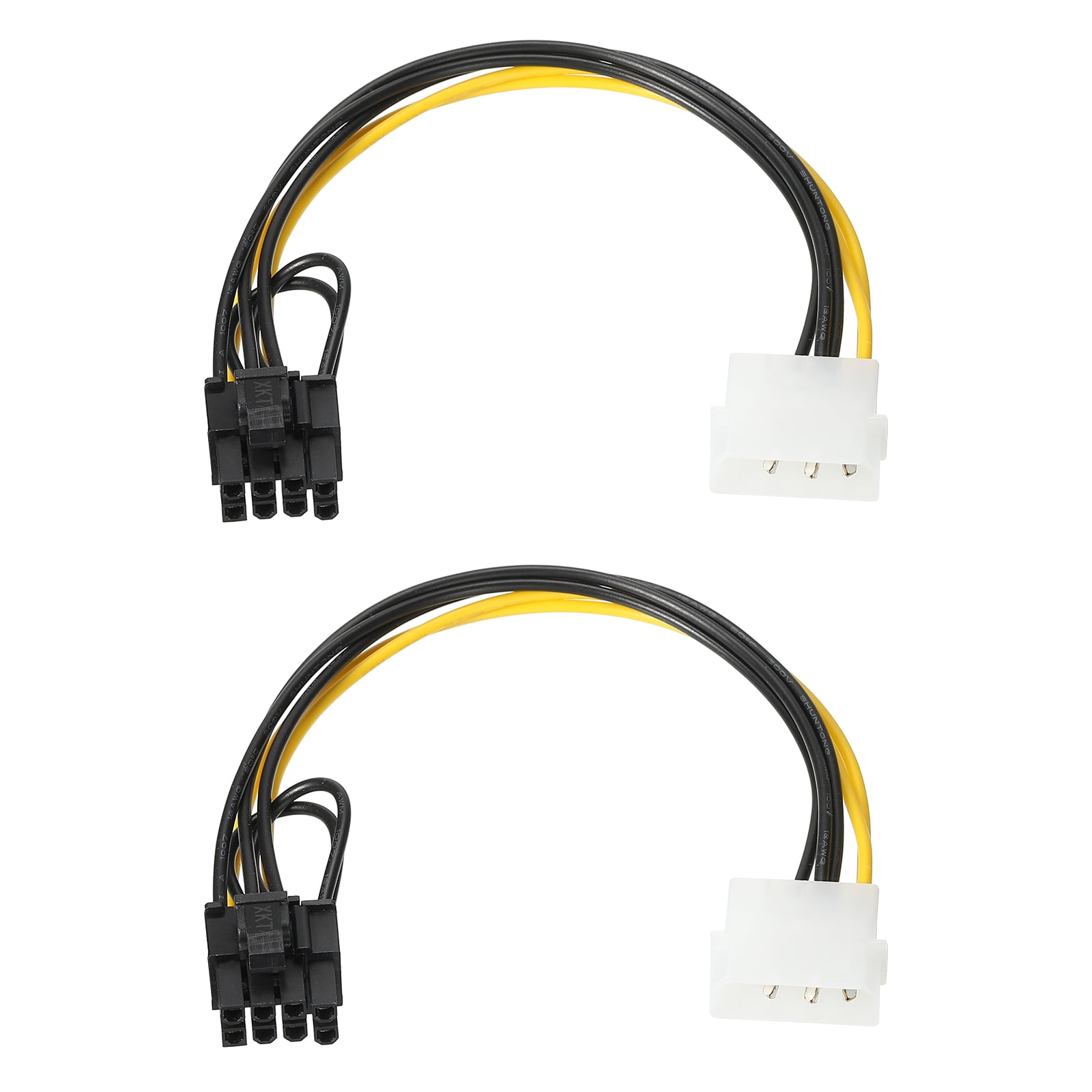 Uxcell 4 Pin to 8 Pin Male PCI Express Cable PCIE Graphics Card Power ...