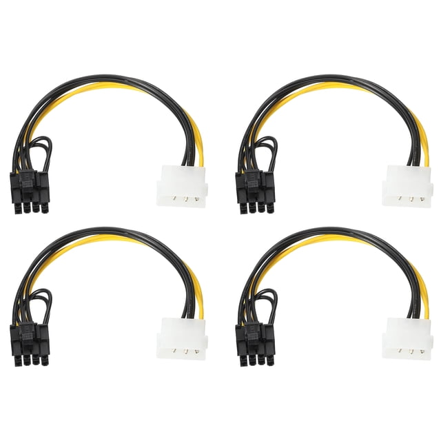 Uxcell 4 Pin to 8 Pin Male PCI Express Cable PCIE Graphics Card Power ...