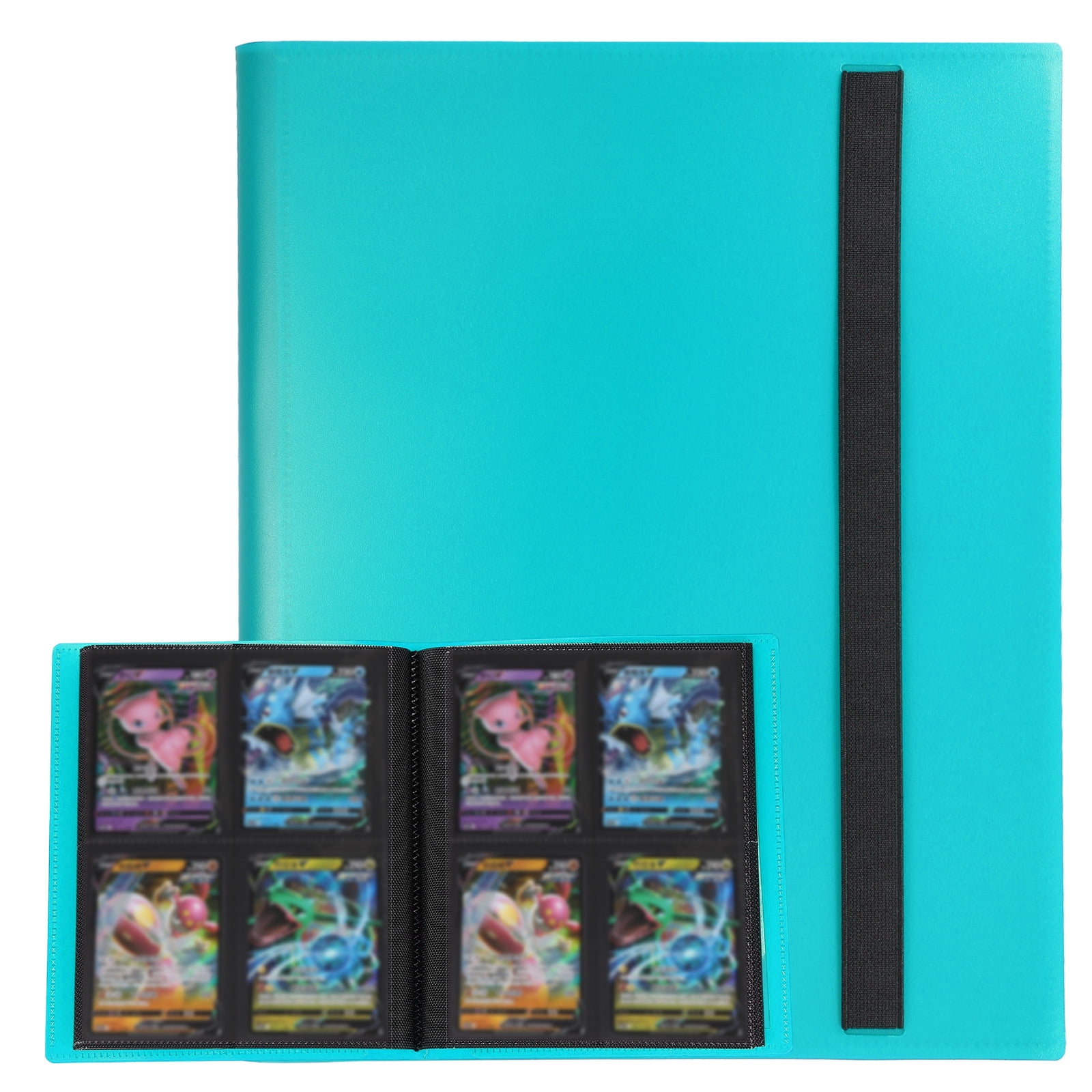 Uxcell 4 Pocket Trading Card Binder, PU Cover Card Collection Binder ...