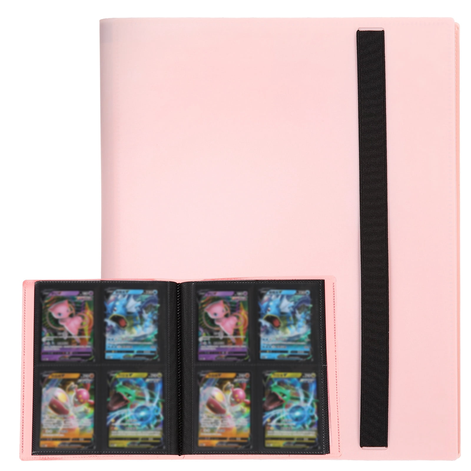 Uxcell 4 Pocket Trading Card Binder, PU Cover Card Collection Binder ...