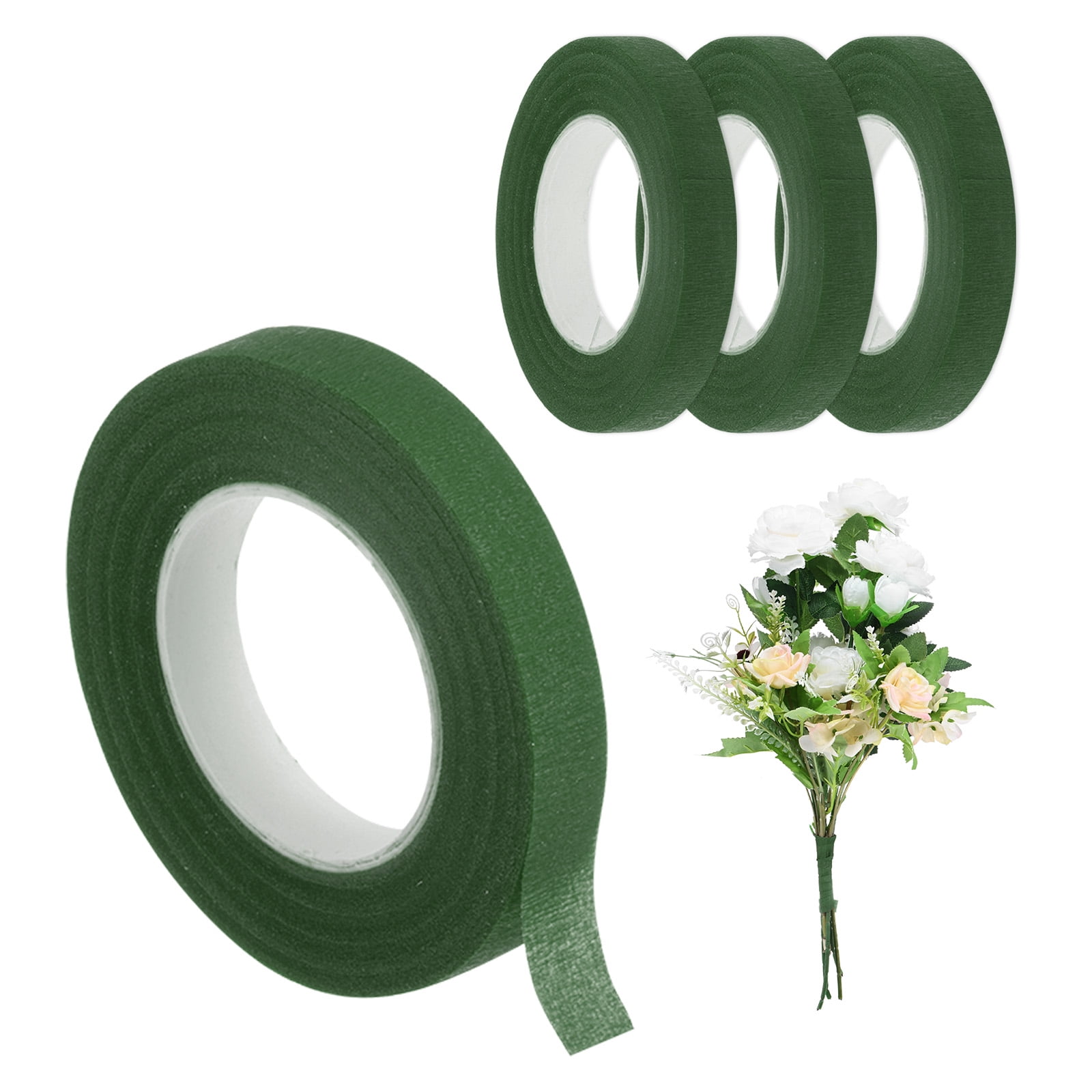 Uxcell 4-Rolls Floral Tapes 1/2 Inch 30 Yards Dark Green Floral Craft ...